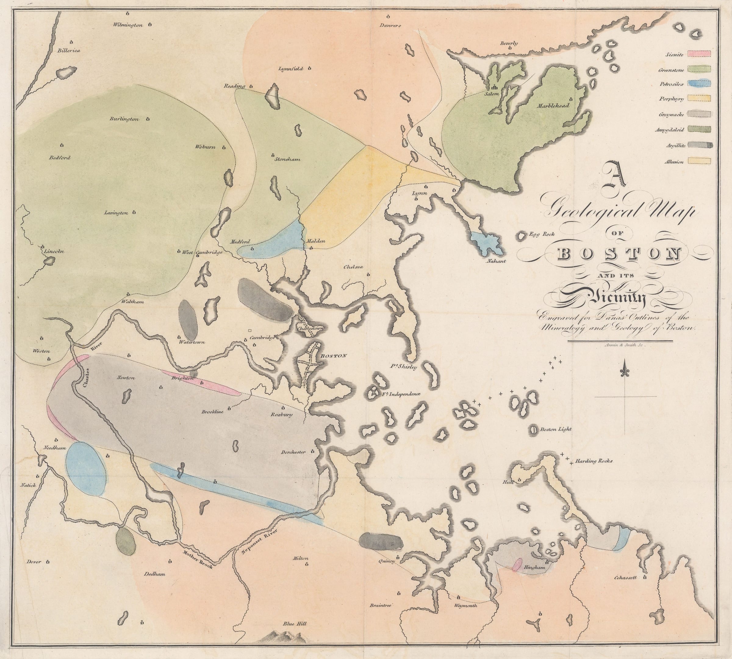 J. Freeman & Samuel Dana, A Geological Map of Boston and its Vicinity ...