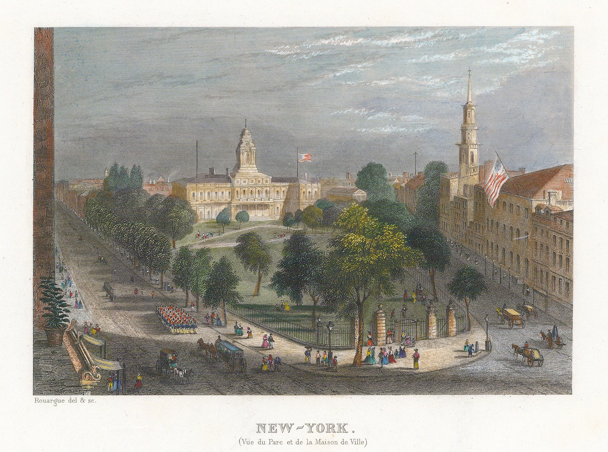Conrad Malte-Brun, New York City - City Hall Park, 1841 | The Map House