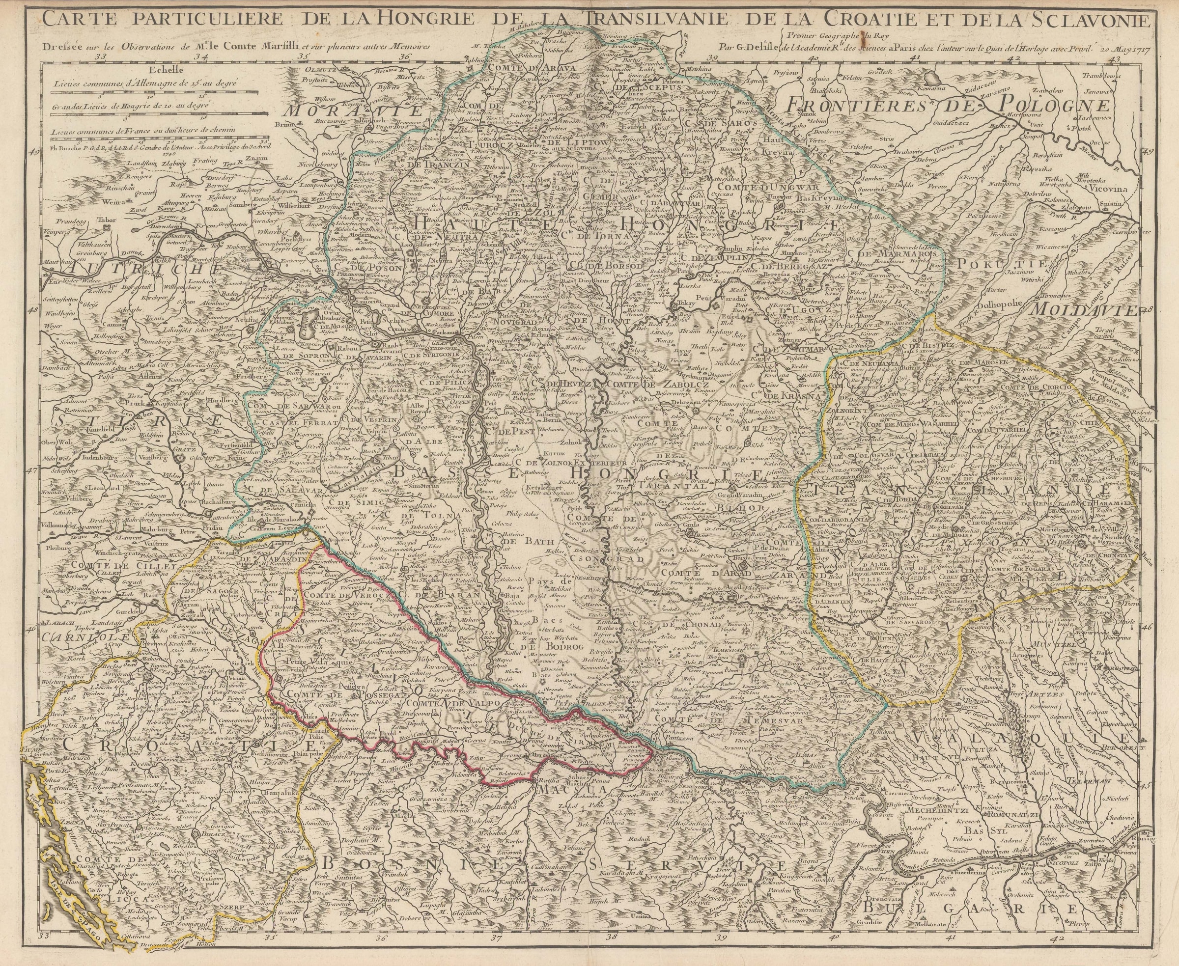 Philippe Buache, Hungary, 1745 | The Map House