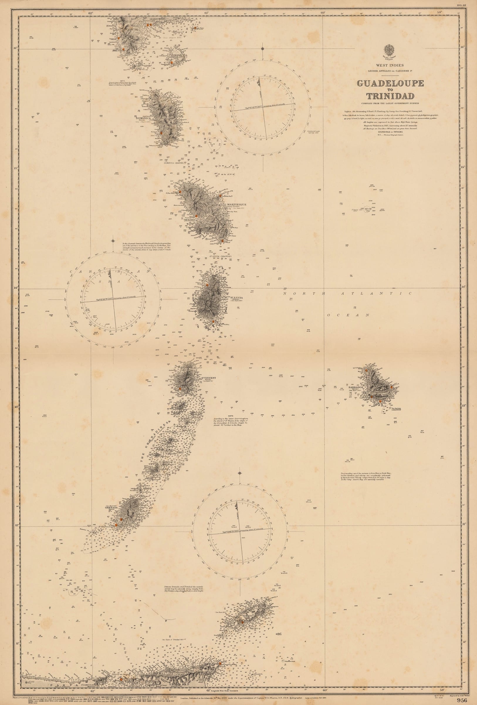 British Admiralty, Chart of the Windward Islands from Guadeloupe to ...