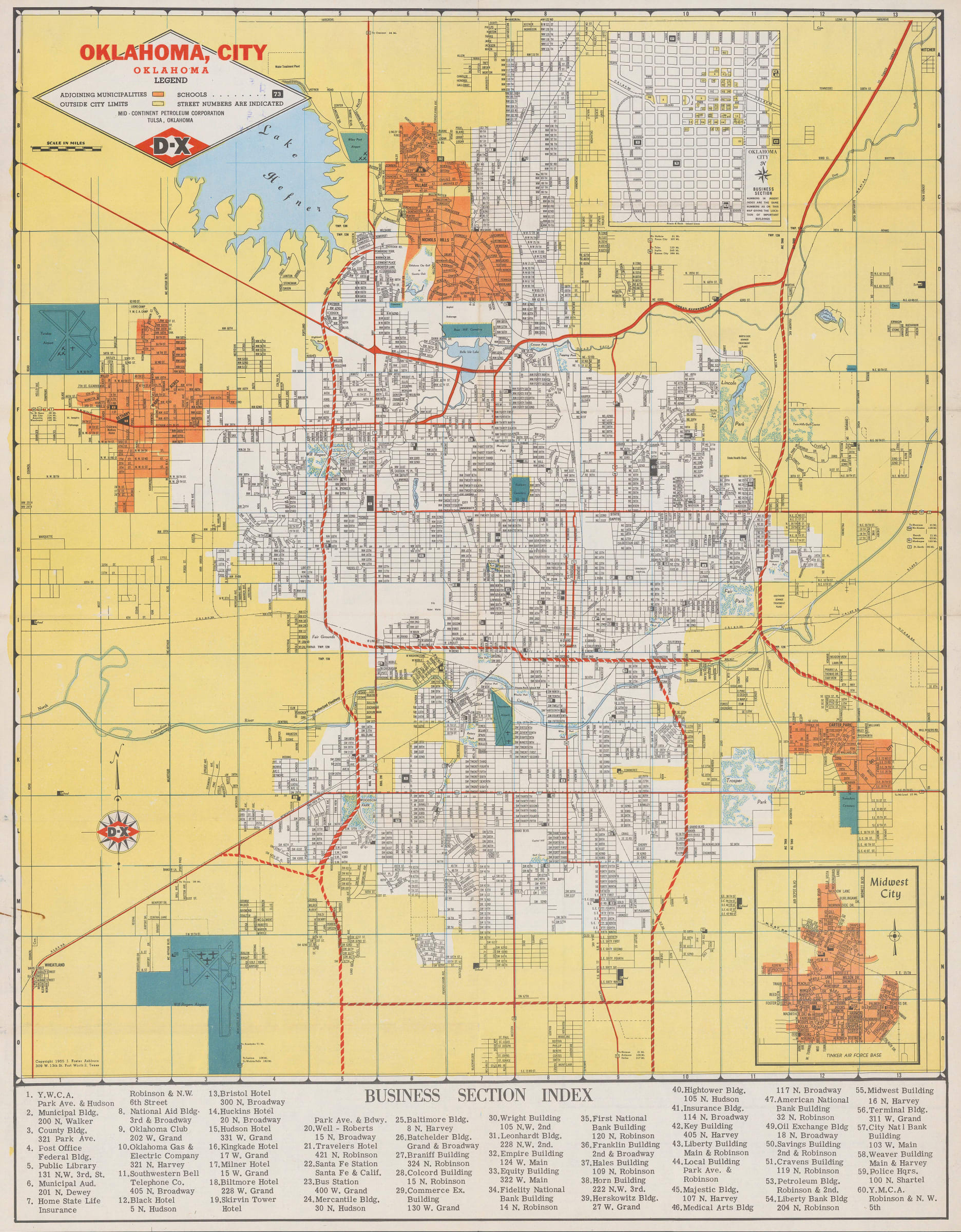 J. Foster Ashburn, Oklahoma City, 1955 | The Map House