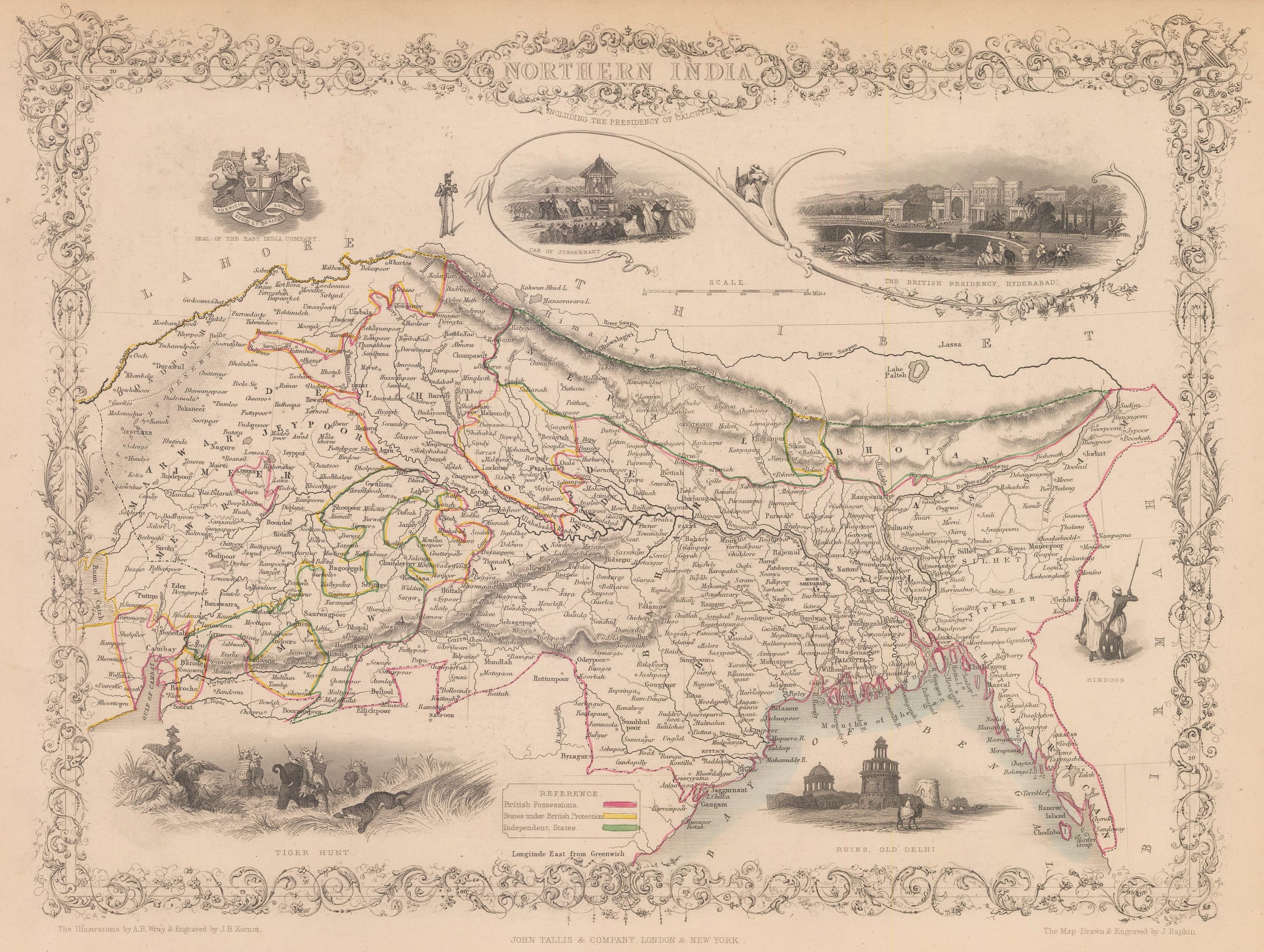 John Tallis, Northern India, 1851 | The Map House