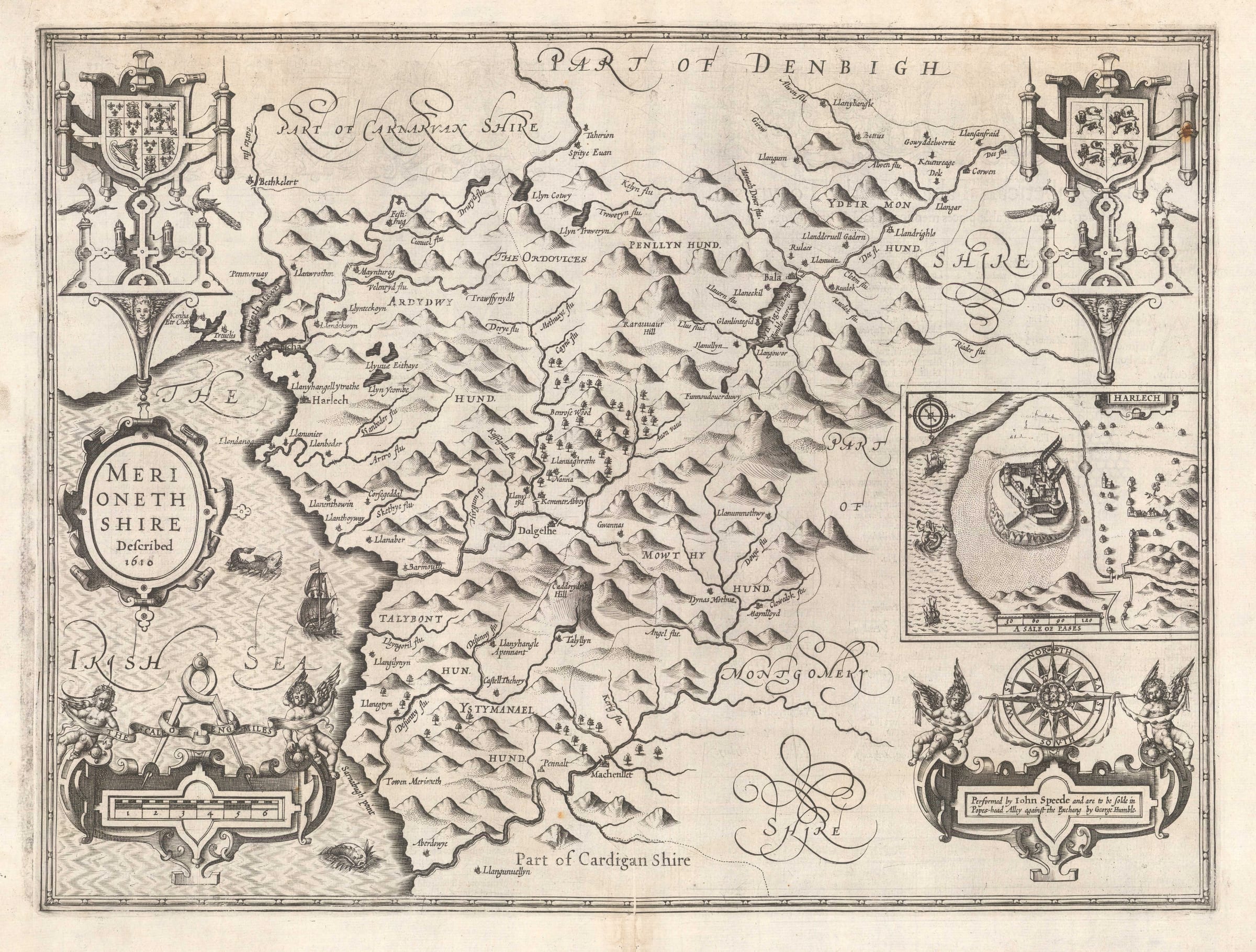 John Speed, Merionethshire, 1614 | The Map House