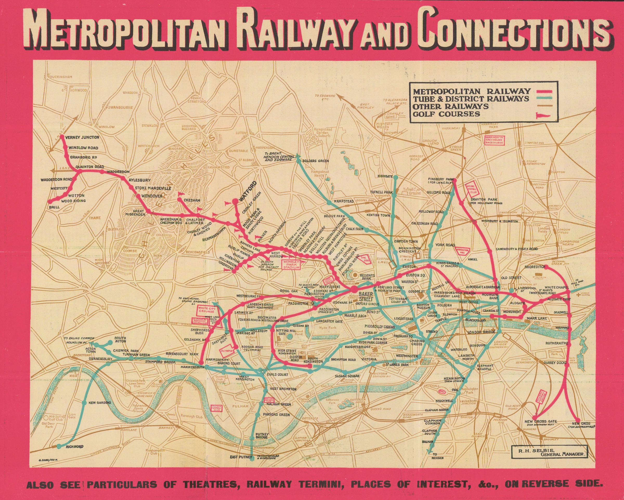 London Underground, Metropolitan Railway and Connections, 1928 | The ...