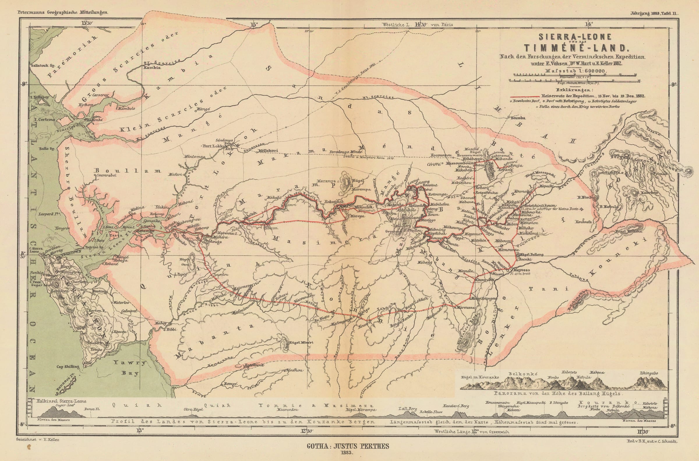 Justus Perthes, Sierra Leone, 1883 | The Map House