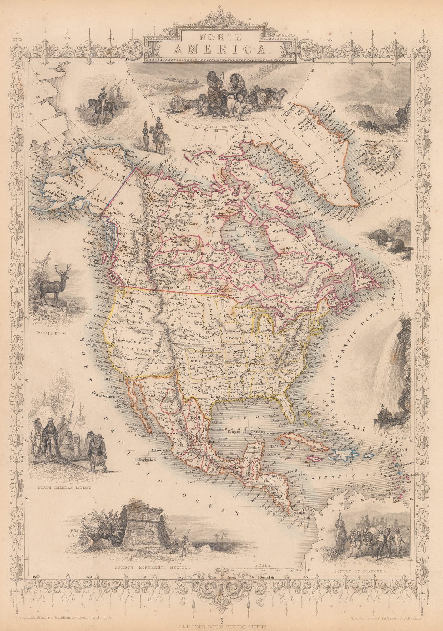 John Tallis, North America, 1851 | The Map House