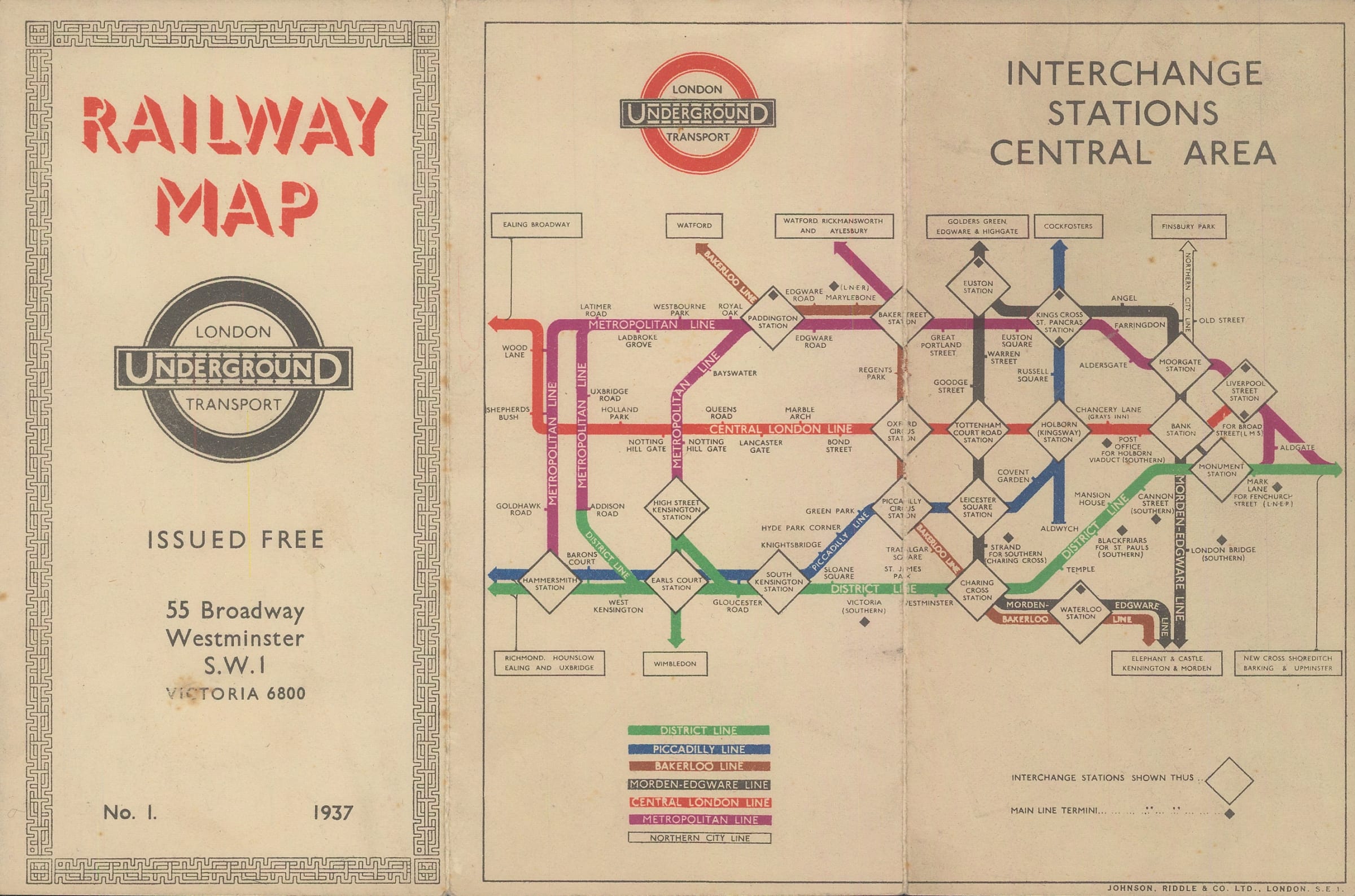 Harry Beck, London Underground Map, 1937 | The Map House