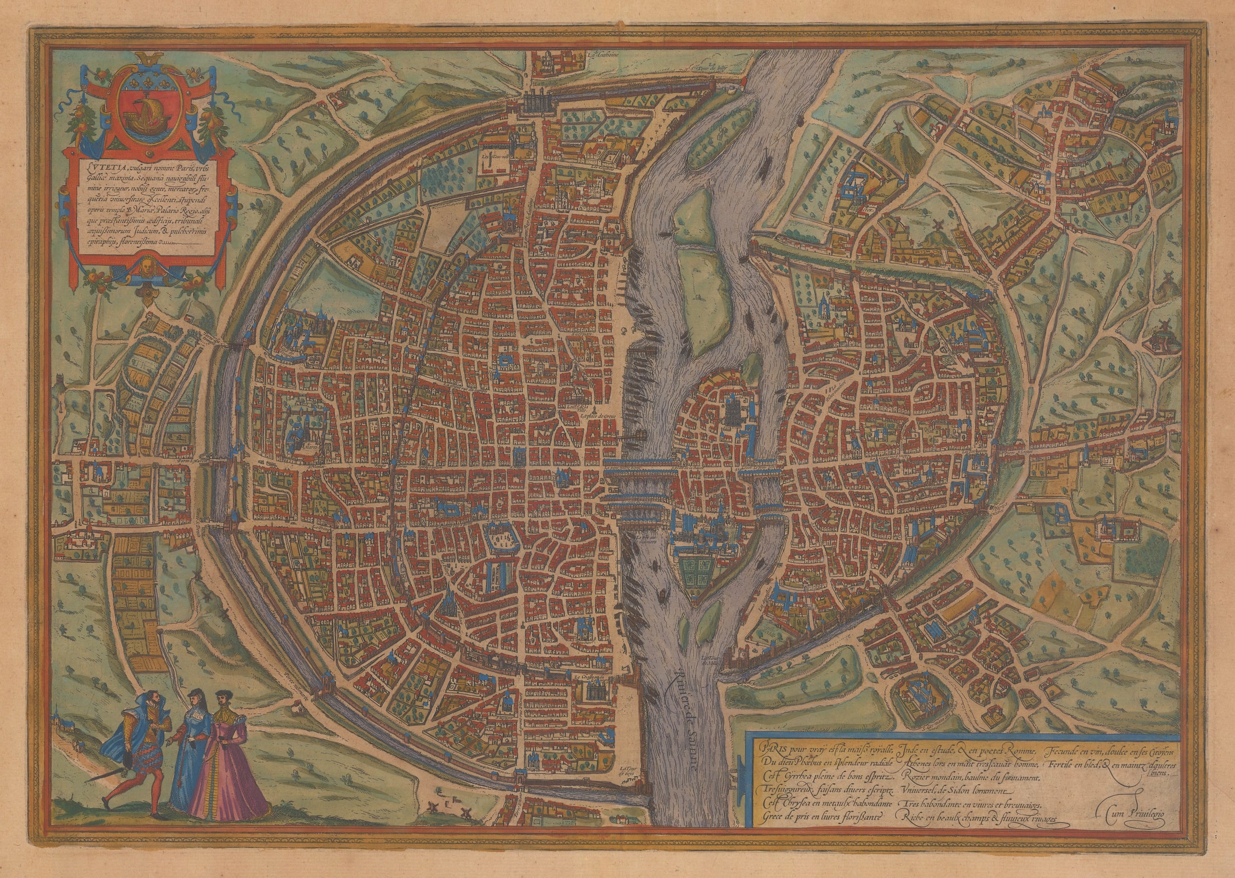 Georg Braun & Frans Hogenberg, Paris, 1572 | The Map House