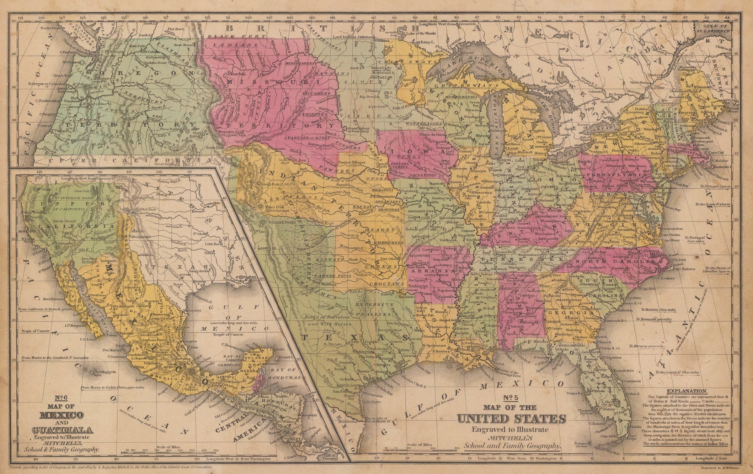 Samuel Augustus Mitchell, Map of the United States, 1847 (c.) | The Map ...