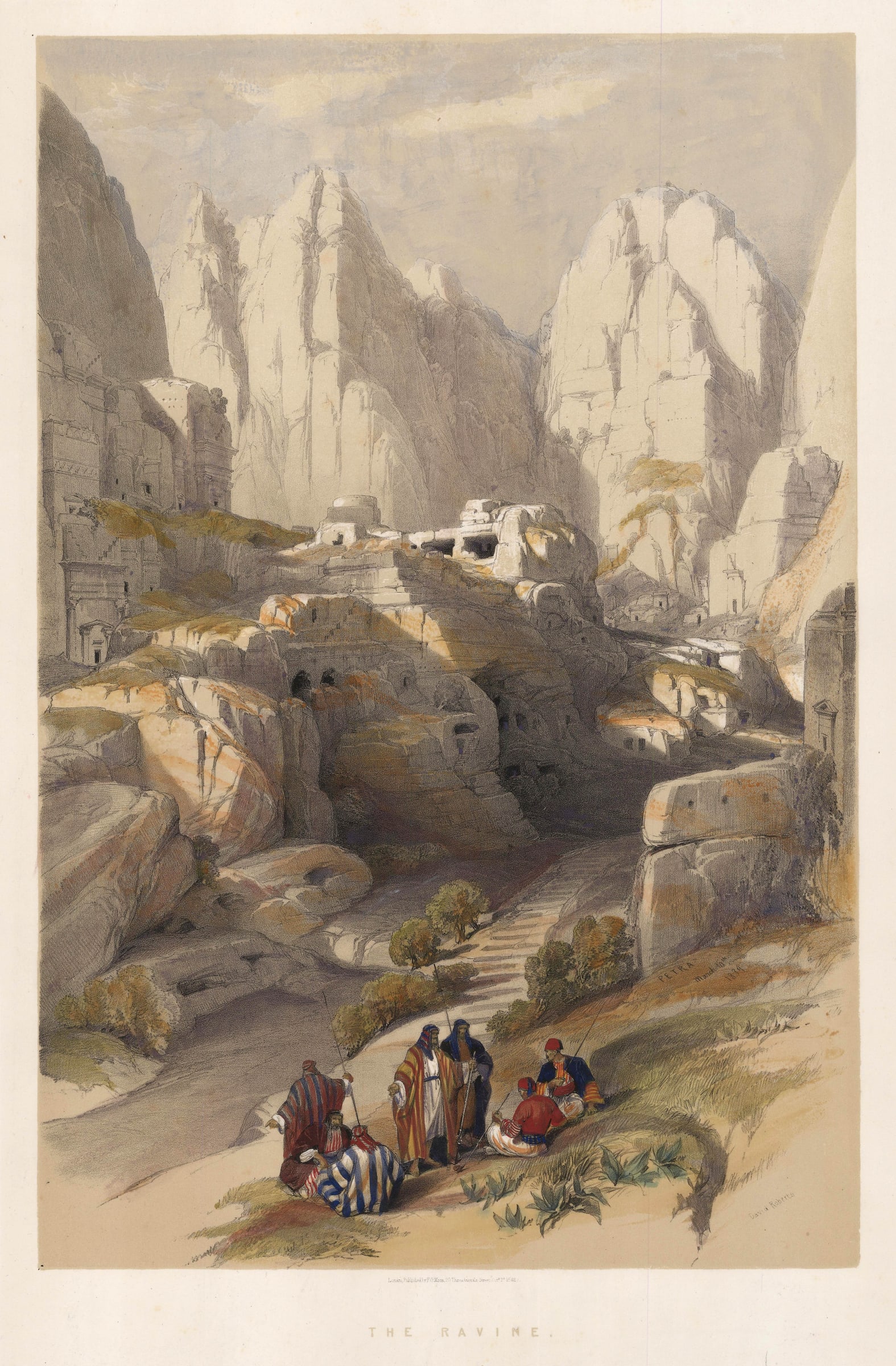 David Roberts, Holy Land - Petra, The Ravine, 1842 | The Map House