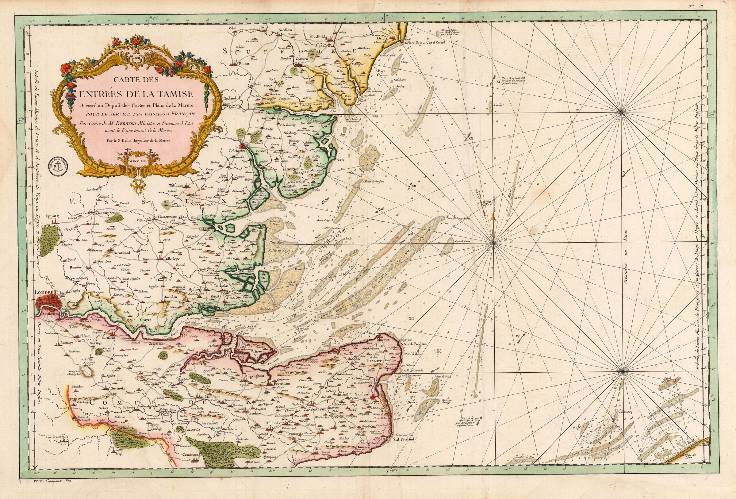 Jacques-Nicolas Bellin, Carte des Entrees de la Tamise, 1759 | The Map ... Jacques-Nicolas Bellin, Carte des Entrees de la Tamise, 1759 | The Map ...