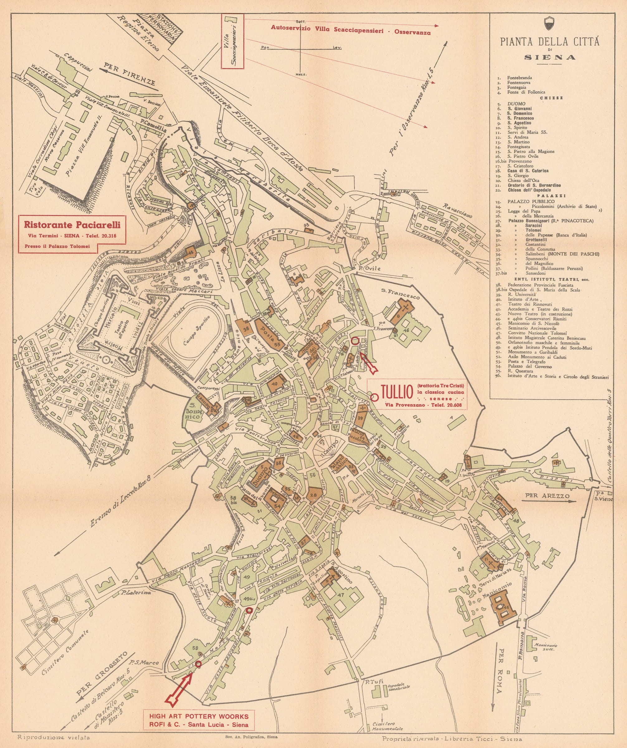 Libreria Ticci, Siena, 1940 c | The Map House