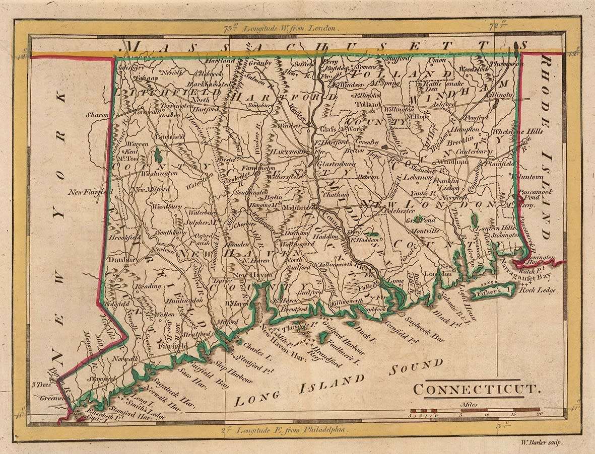 Matthew Carey, Connecticut, 1813 | The Map House