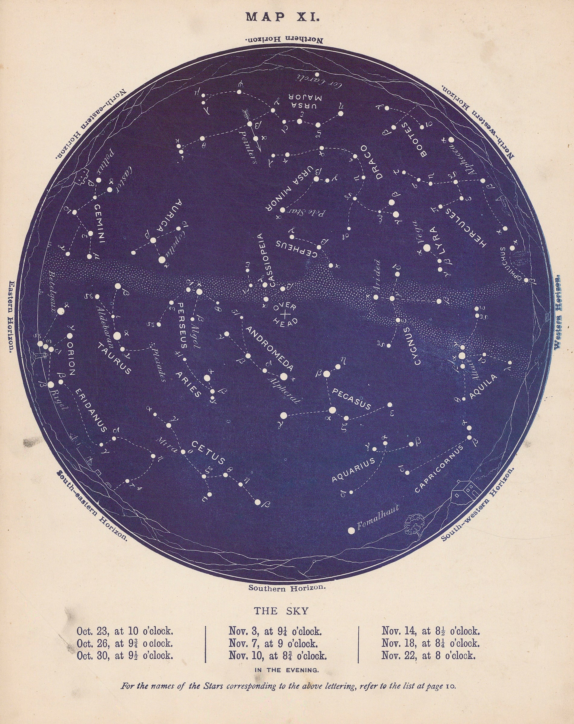 Richard Anthony Proctor, Map XI. October - November, 1901 | The Map House