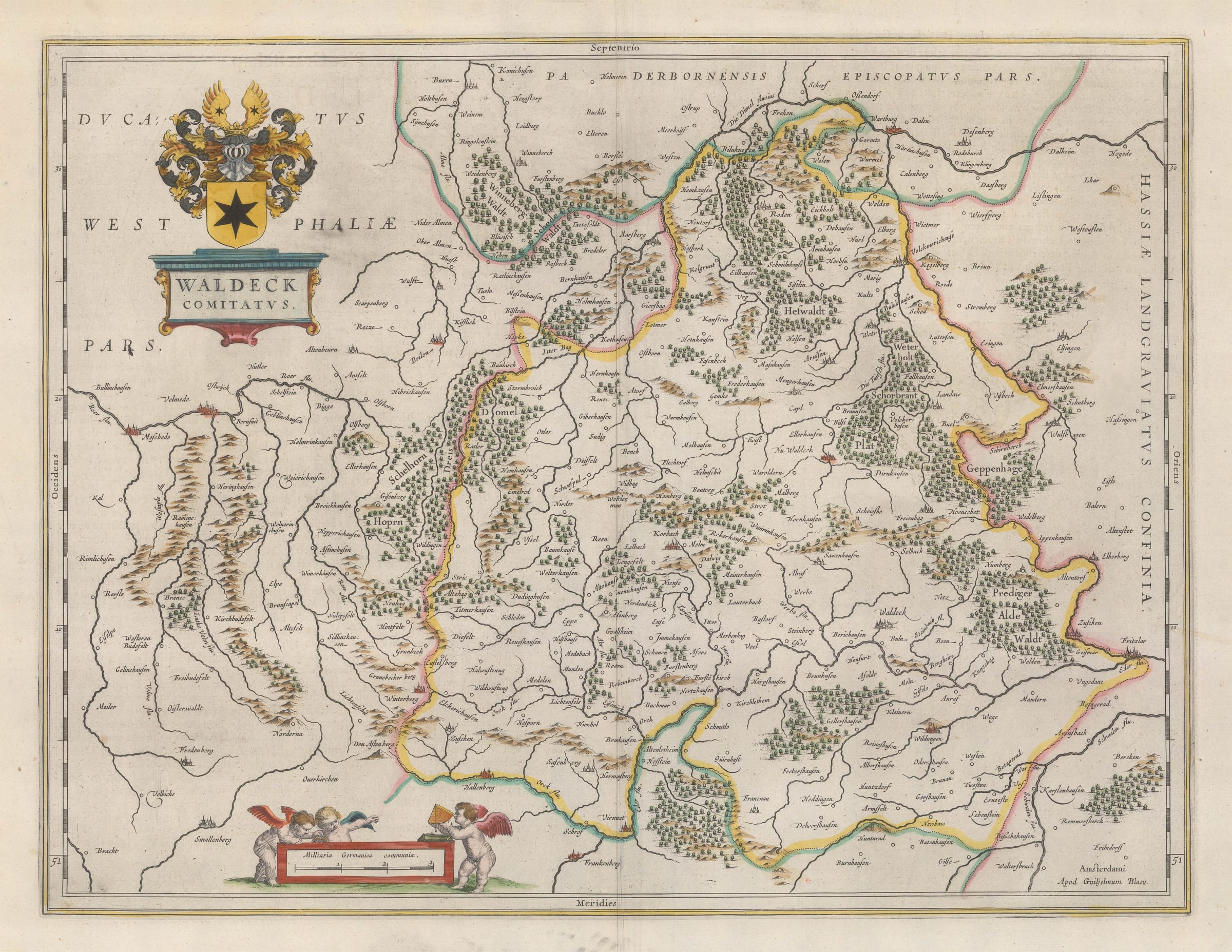 Willem & Jan Blaeu, County of Waldeck, 1650 | The Map House