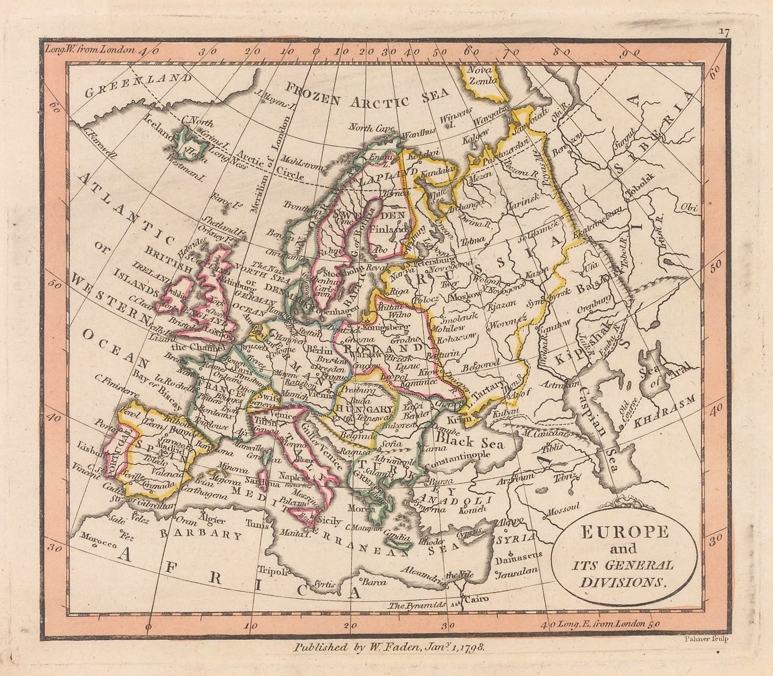 William Faden, Europe and its General Divisions, 1798 | The Map House