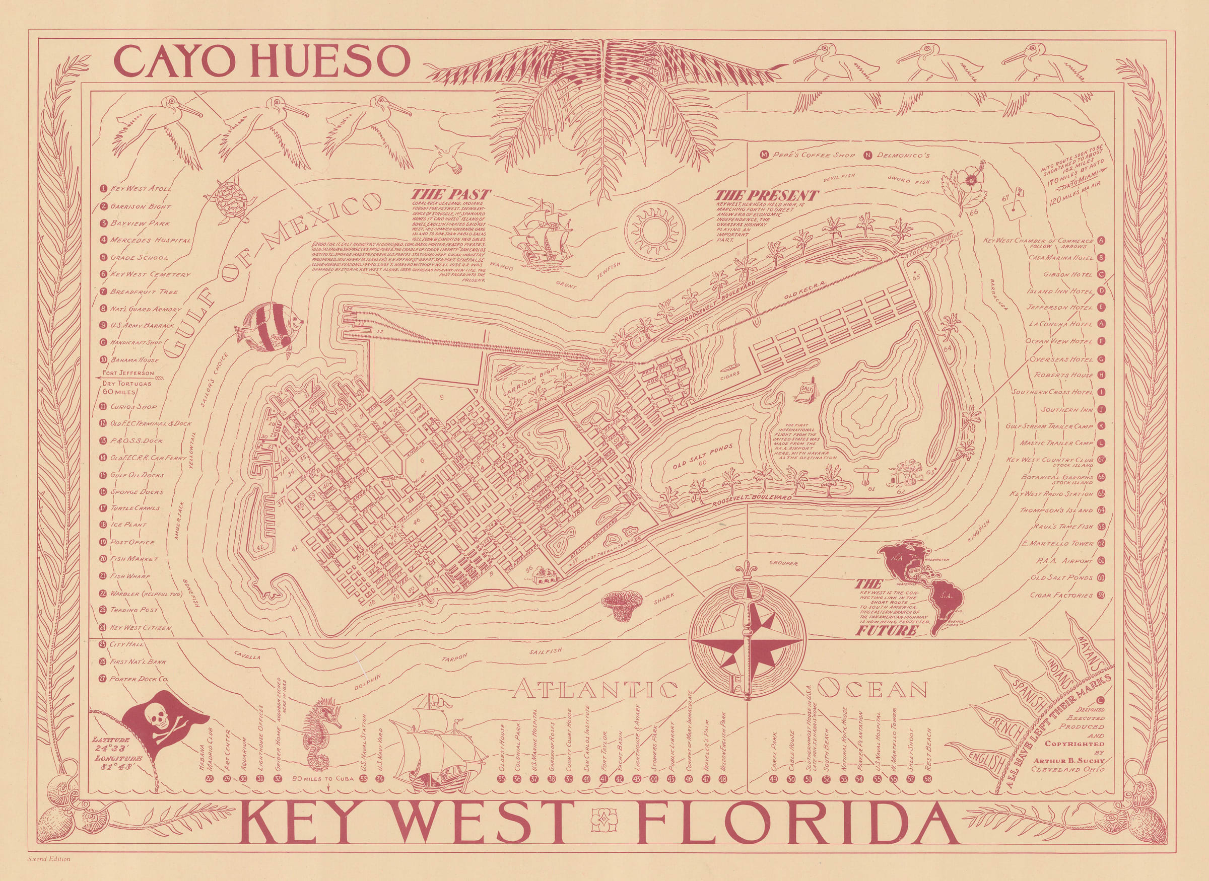 Arthur B. Suchy, Cayo Hueso - Key West, Florida, 1941 c. | The Map House