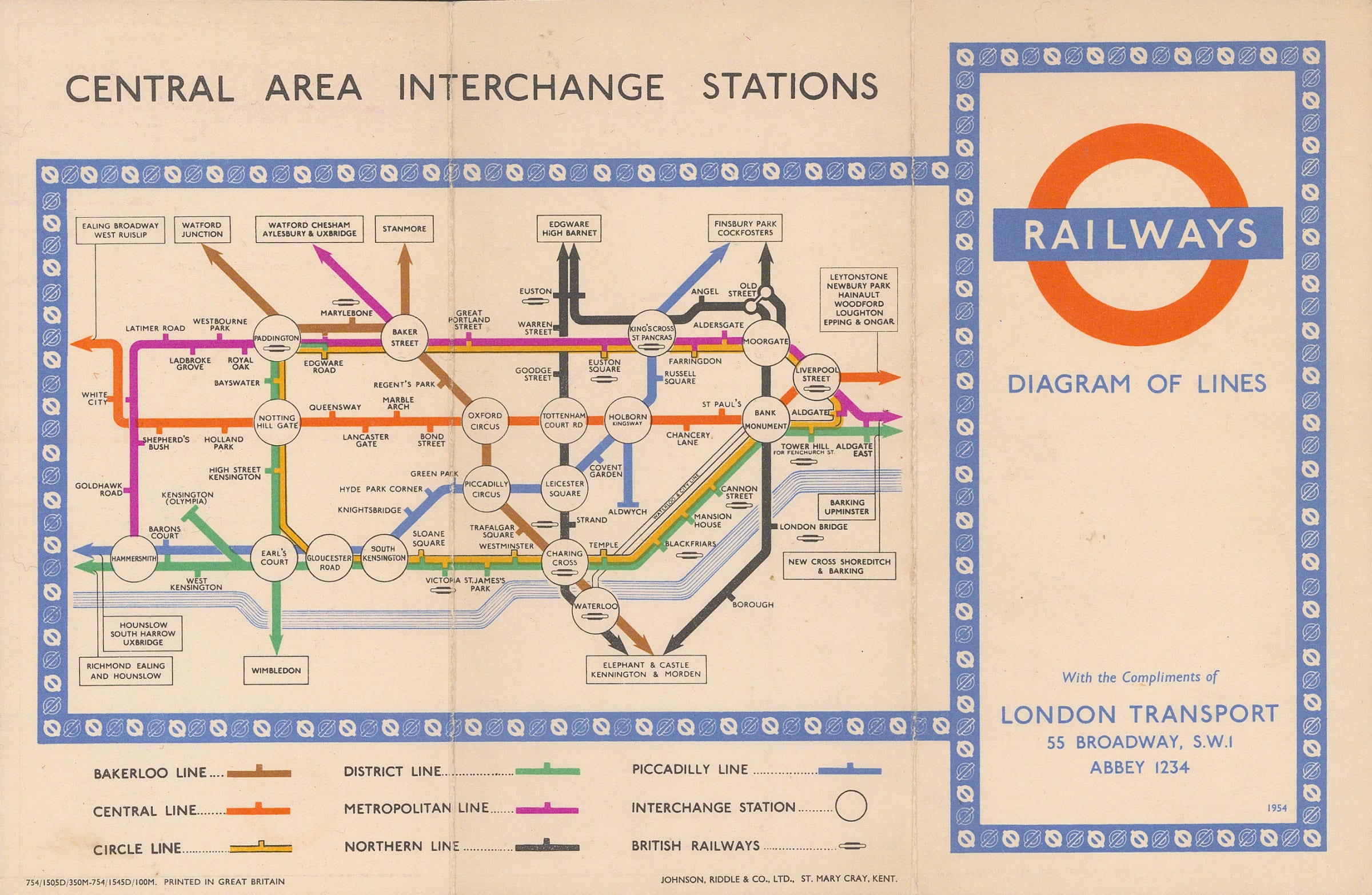 Harry Beck, London Underground Map, 1954 | The Map House