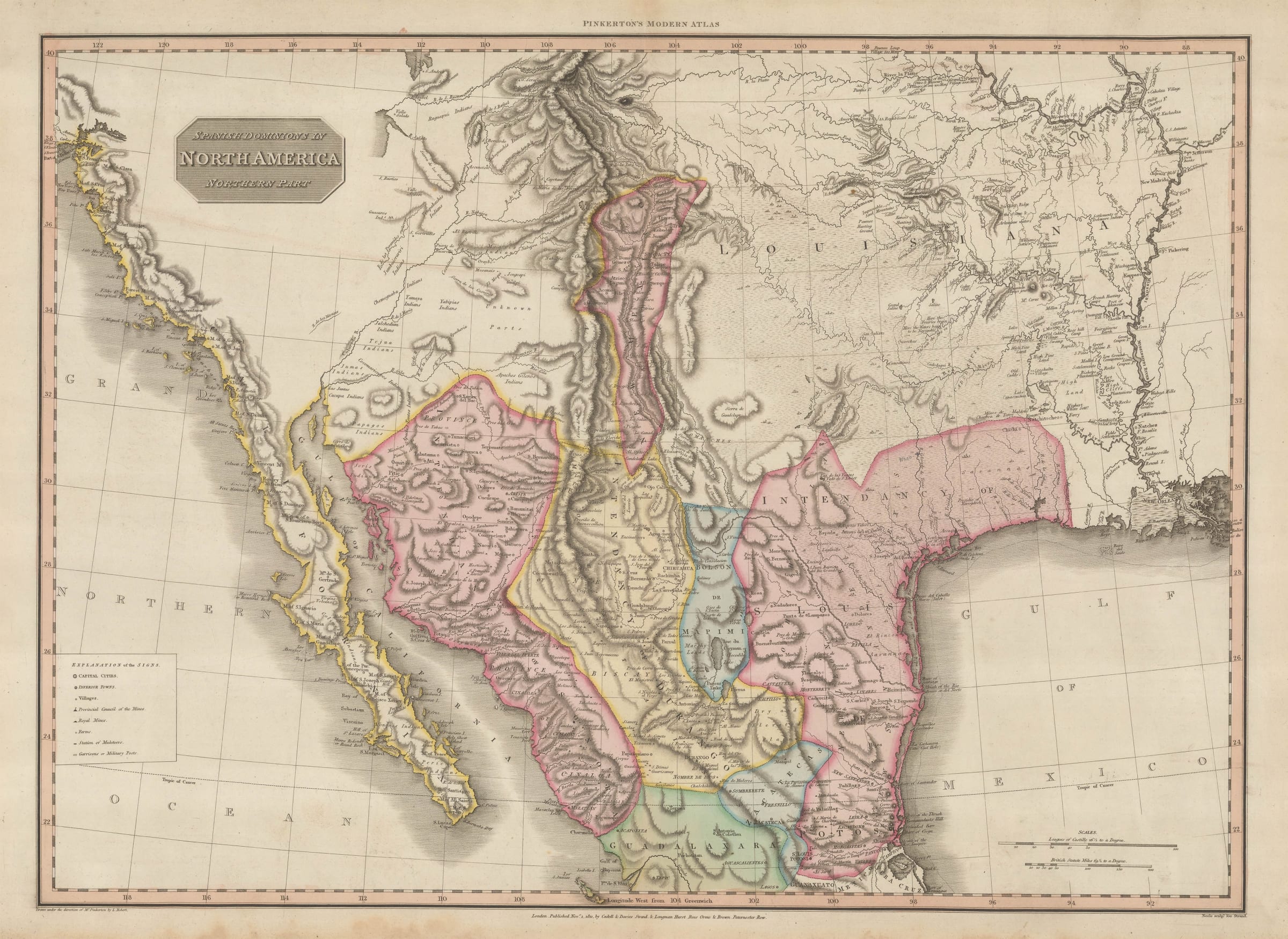 John Pinkerton, Southwestern Unites States, 1811 | The Map House
