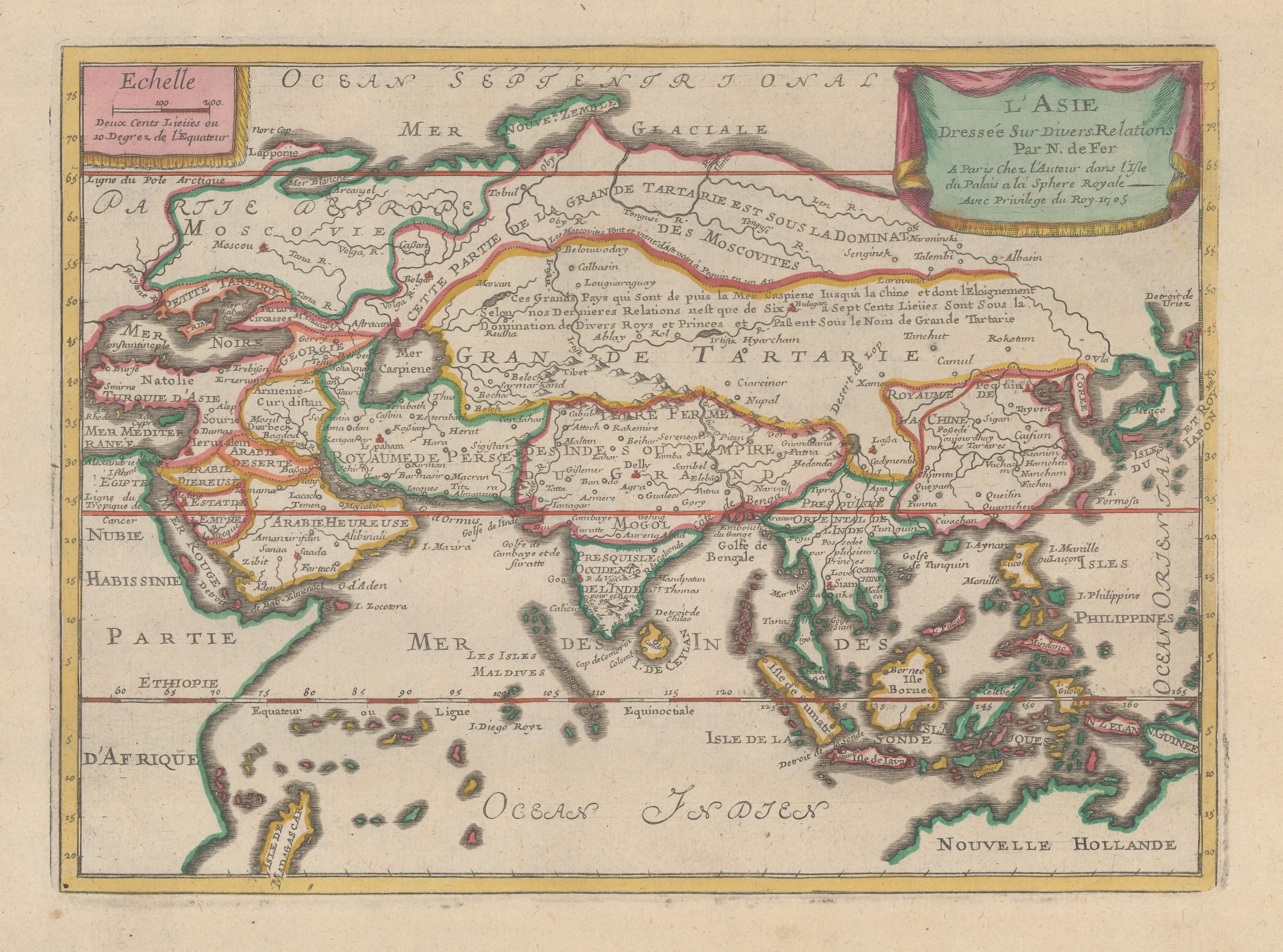 Nicolas de Fer, Asia, 1705 | The Map House