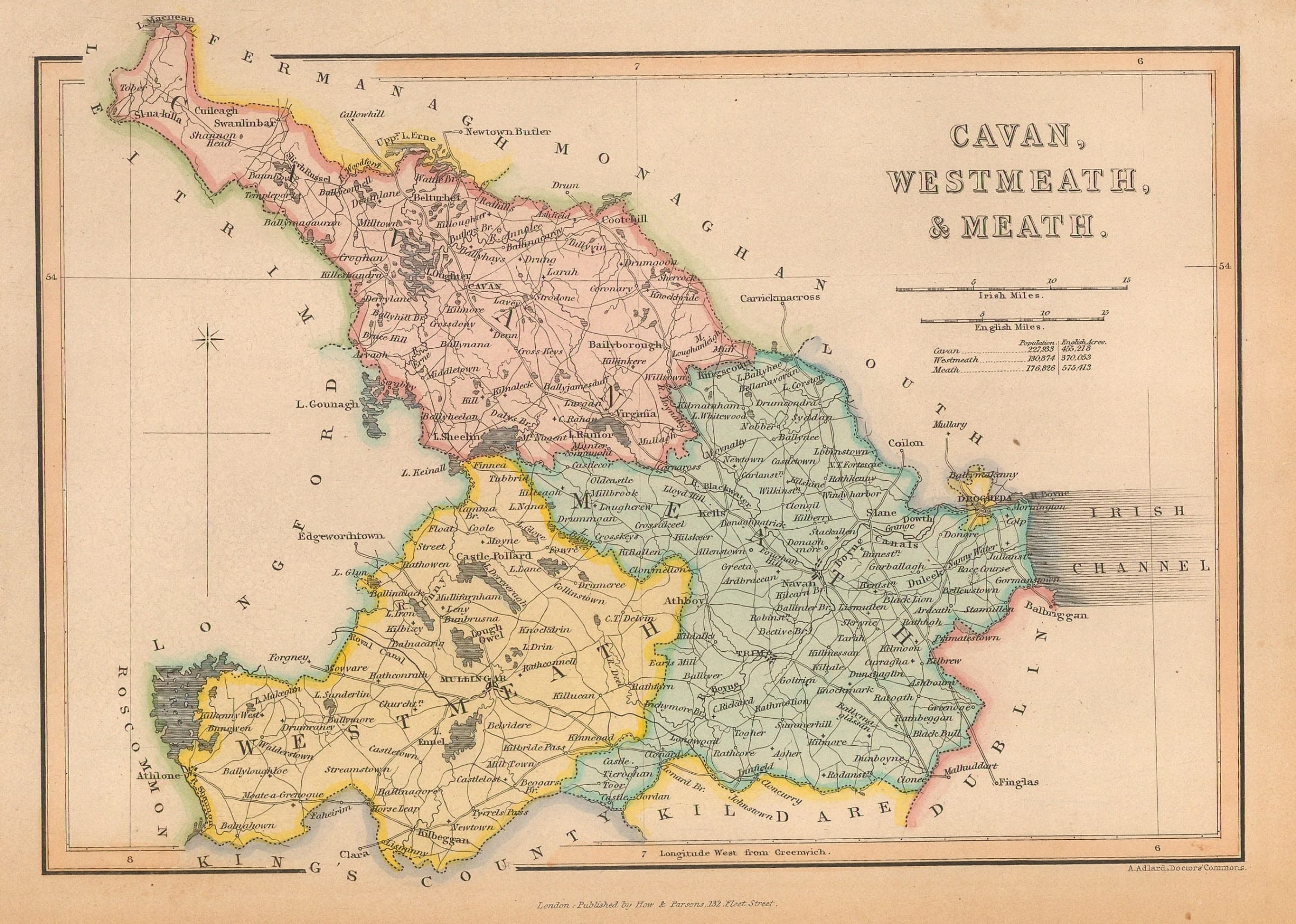 Samuel Lewis, Cavan, Westmeath, & Meath, 1840 c. | The Map House