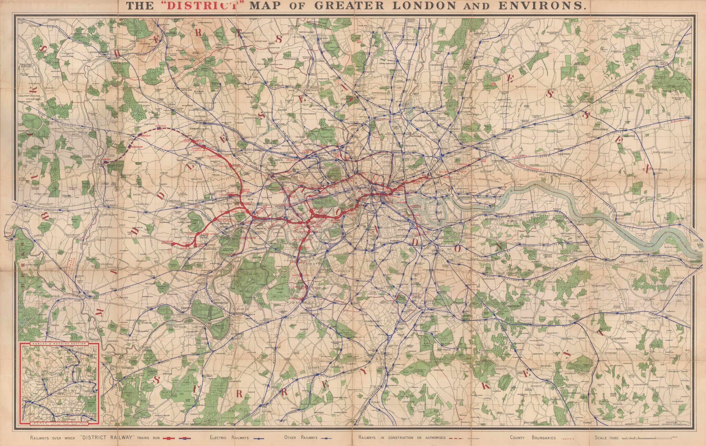 Sampson Low, Marston & Company, The "District Map" of Greater London ...