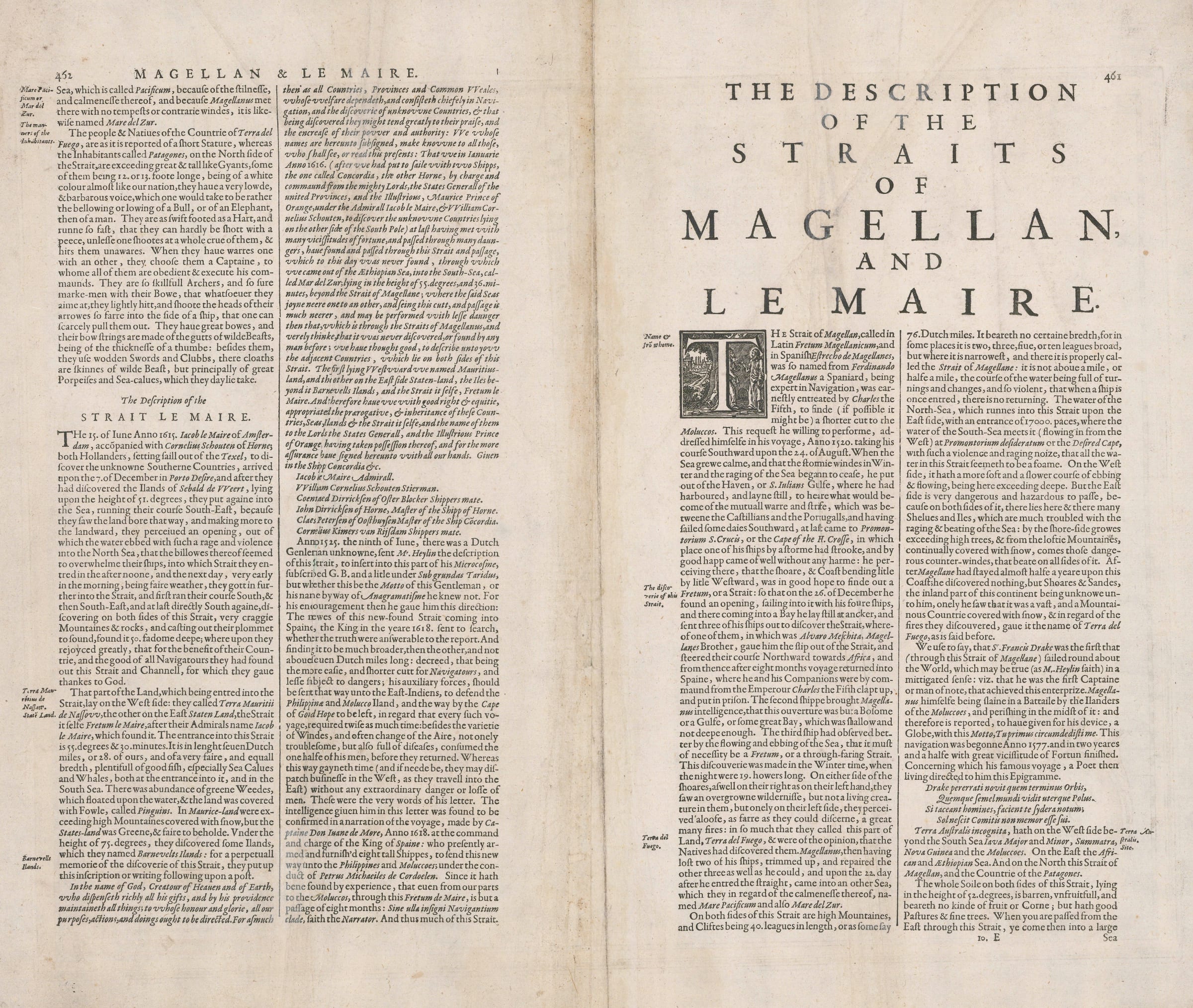 Henricus Hondius, Dutch Golden Age map of the Magellan Straits, 1636 ...