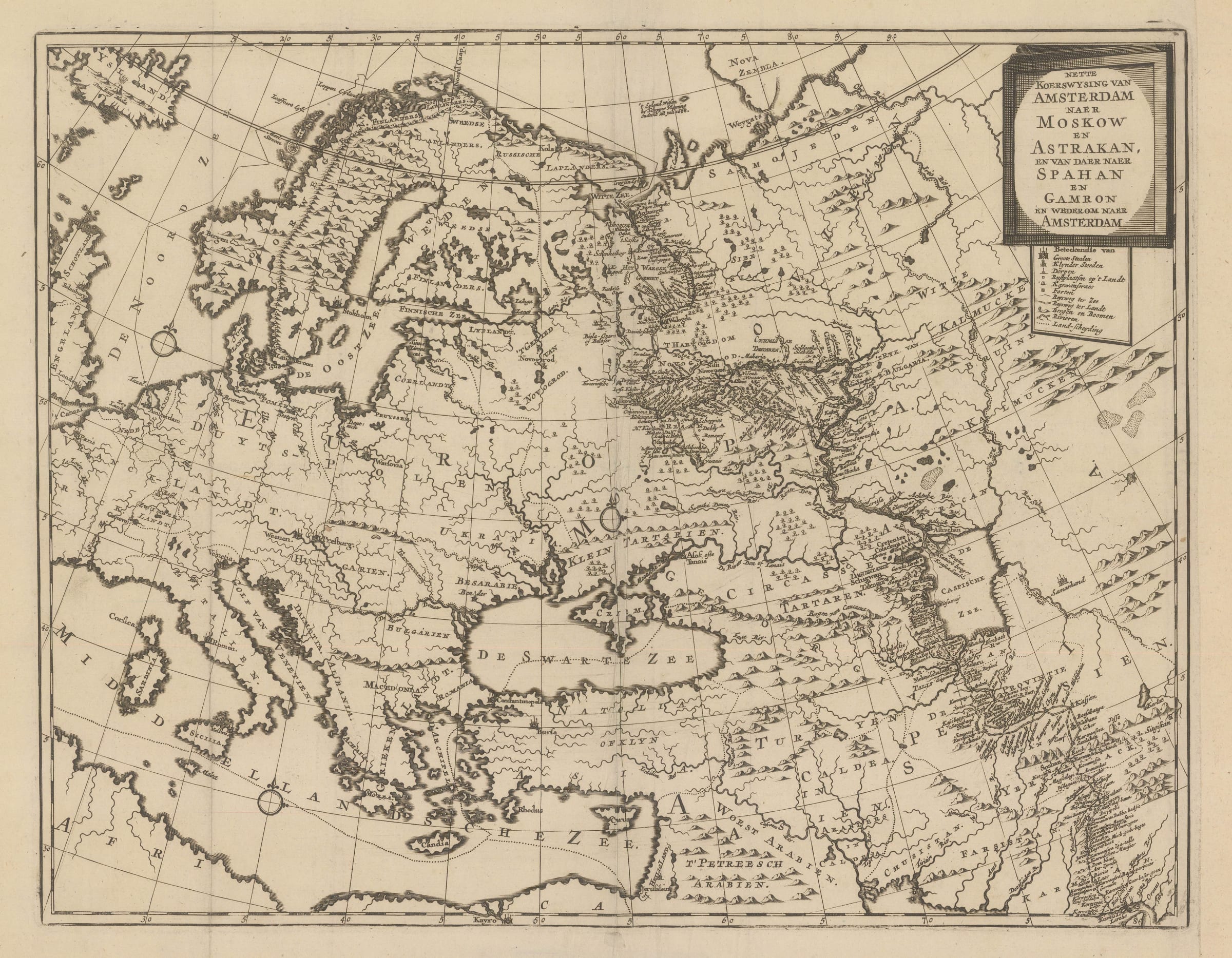 Isaac Tirion, Trade route map of Europe, 1750 c. | The Map House