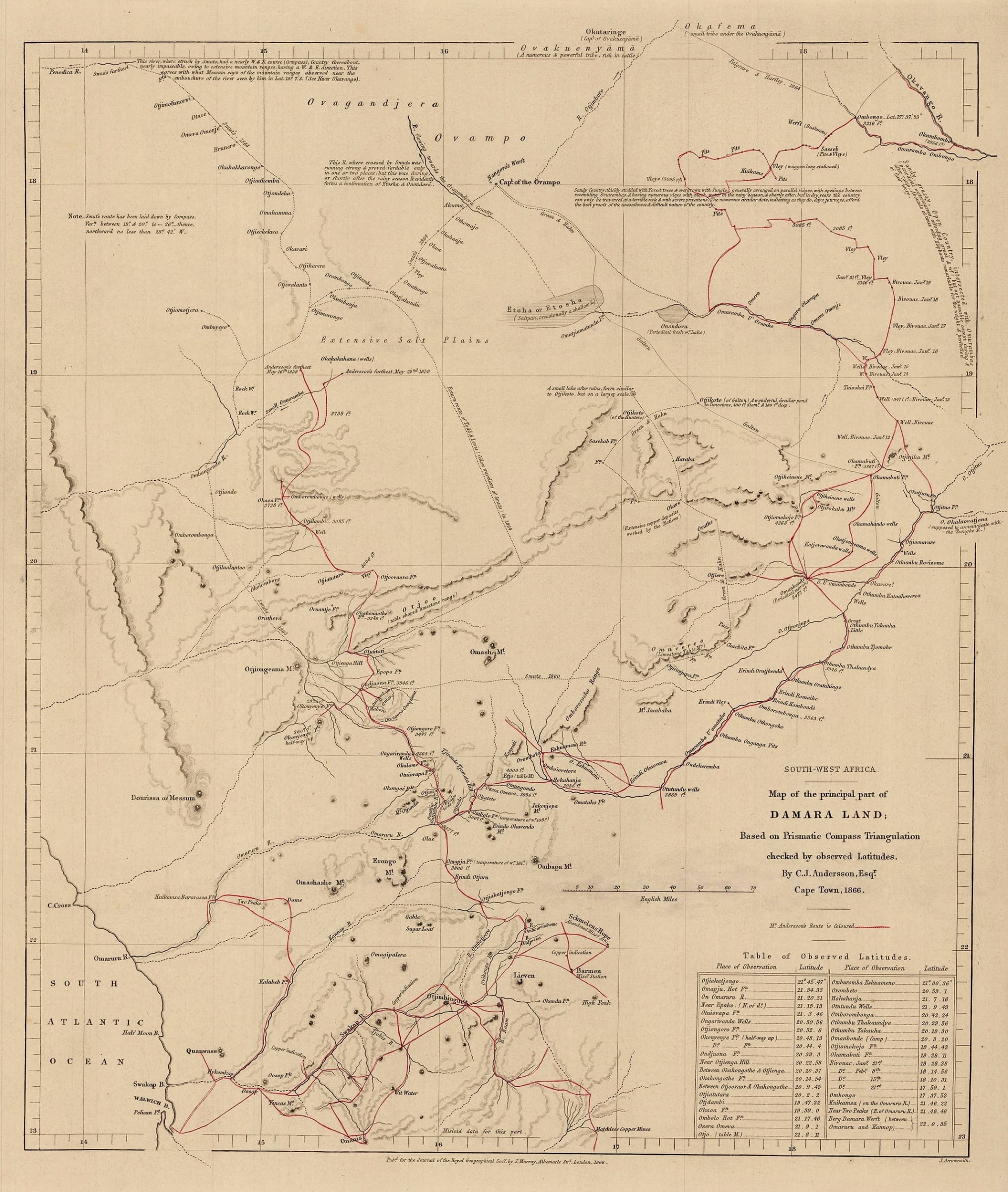 Royal Geographical Society (RGS), Map of the Principle Part of Damara ...