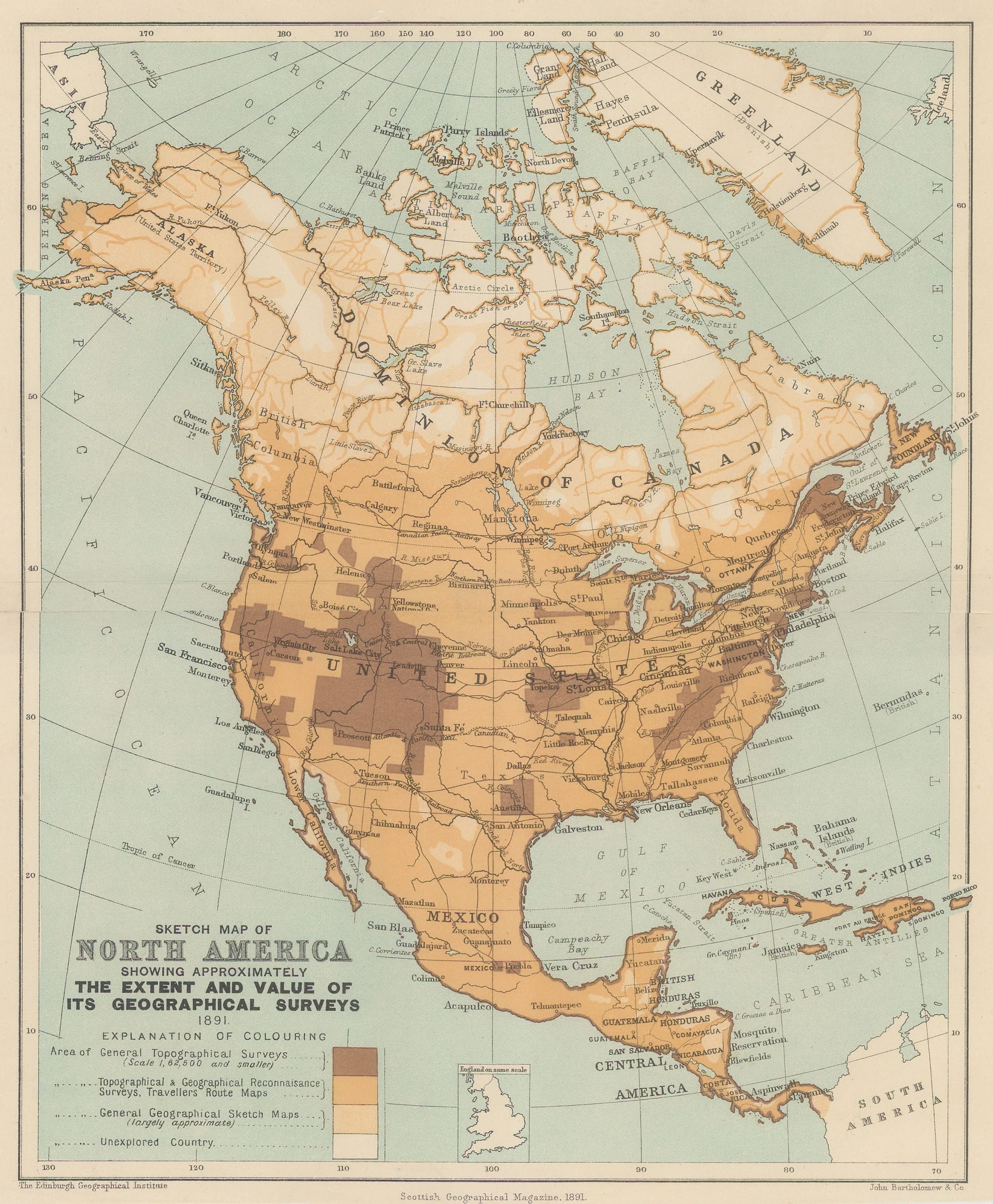 Scottish Geographical Society (SGS), Sketch map of North America ...