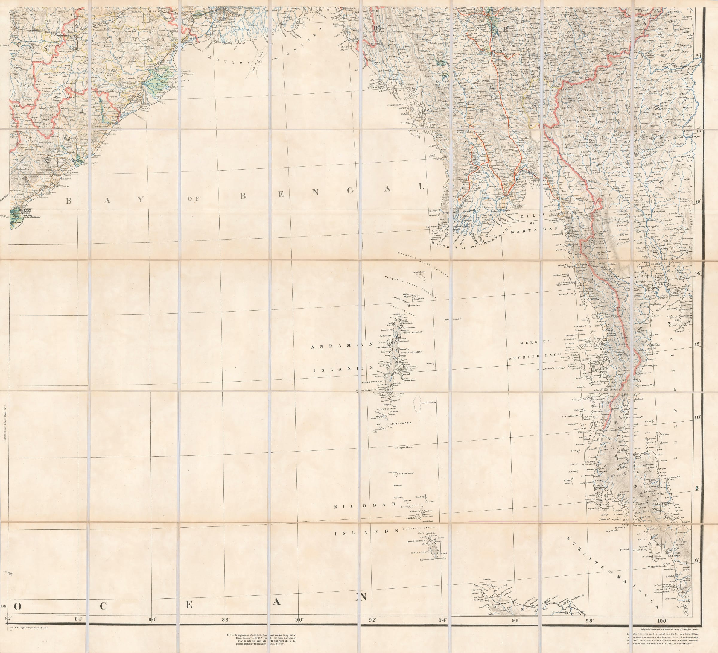 Survey of India, Railway, Canal, and Road Map of India, 1912 | The Map ...