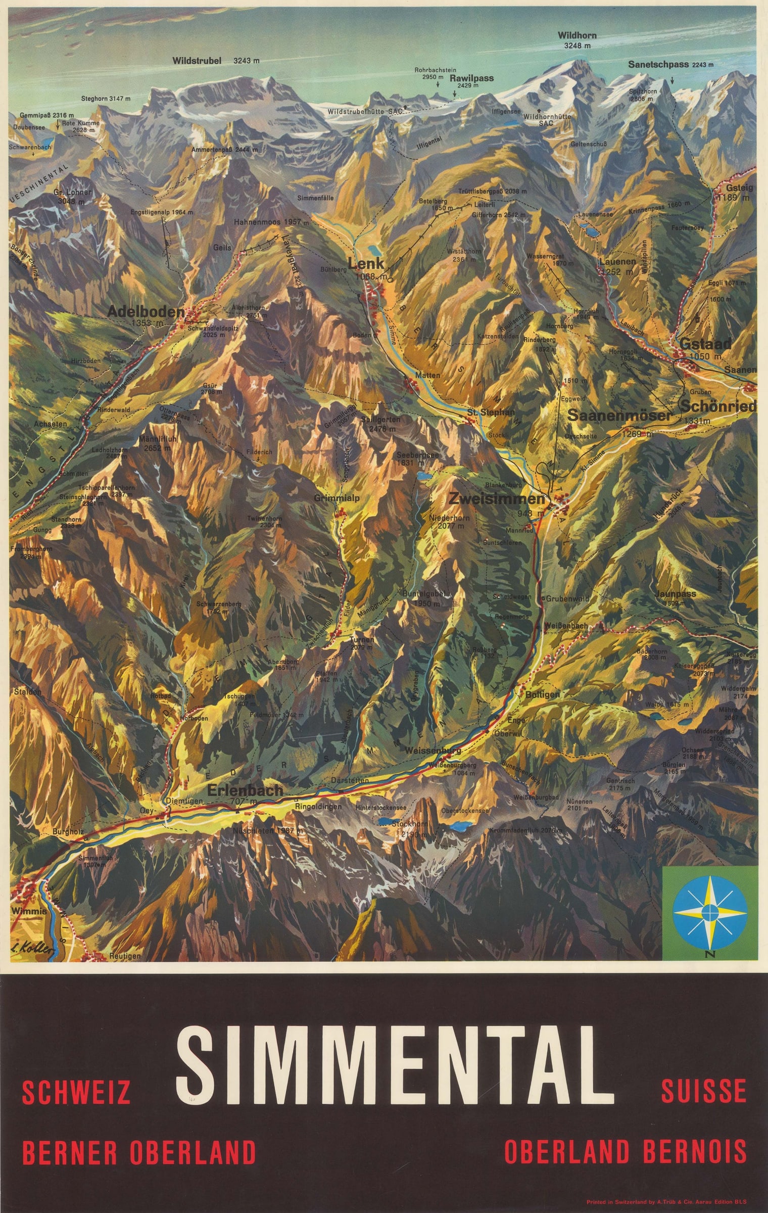 Louis Koller, Simmental - Gstaad, 1960 c. | The Map House