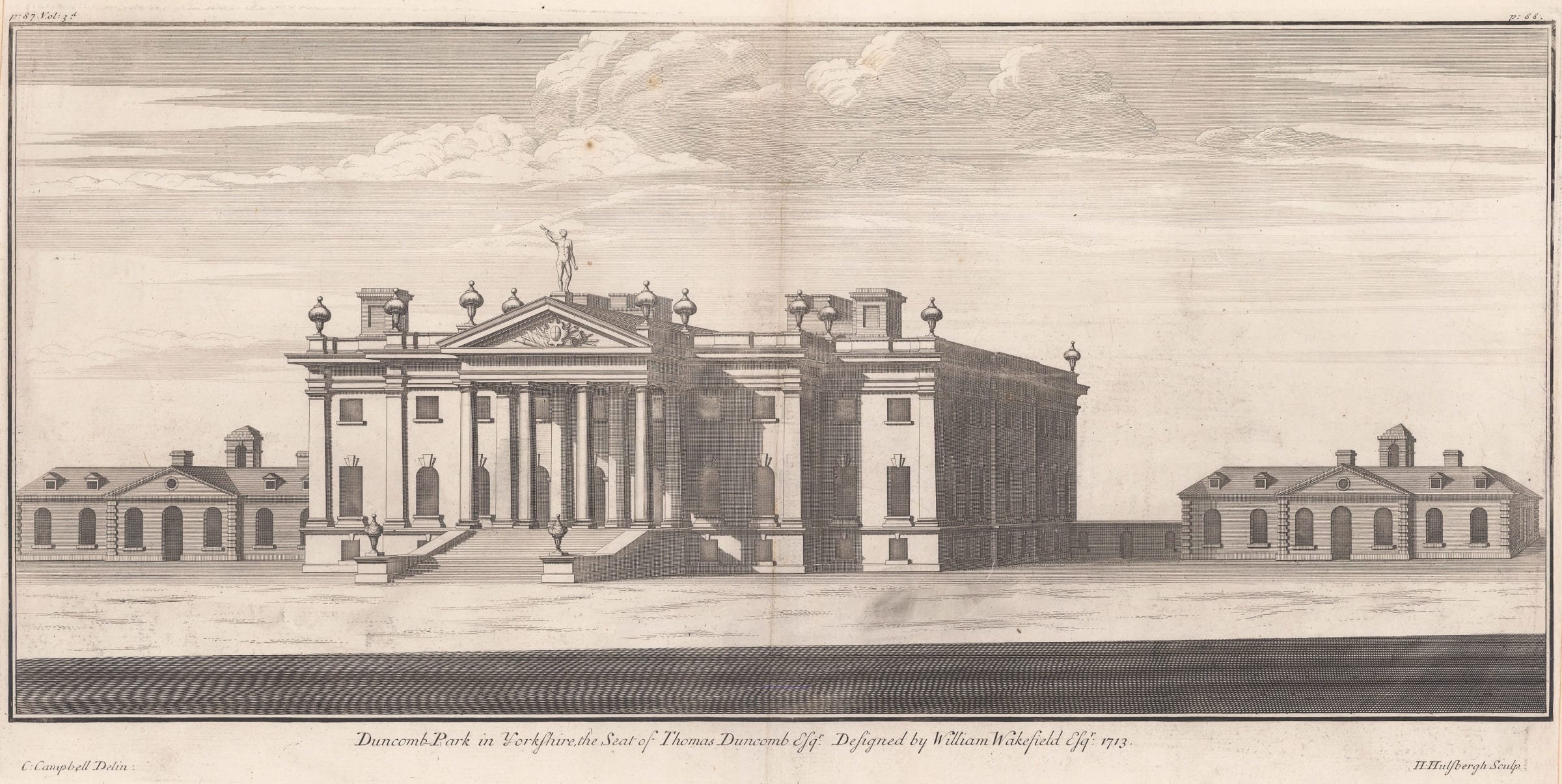 Colen Campbell, Architecture - Duncomb Park, Yorkshire, 1720 | The Map ...
