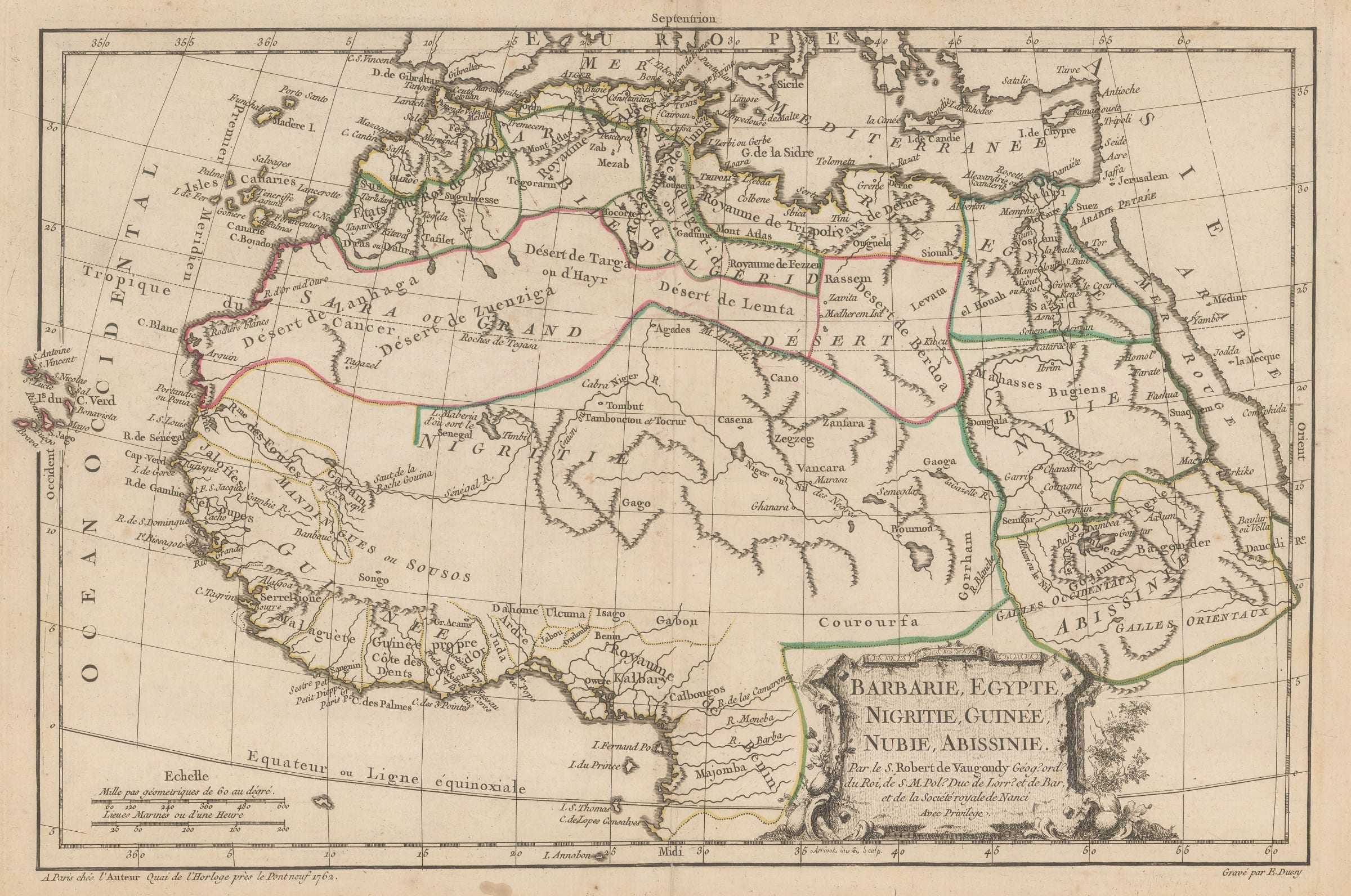 Robert de Vaugondy, North and West Africa, 1762 | The Map House