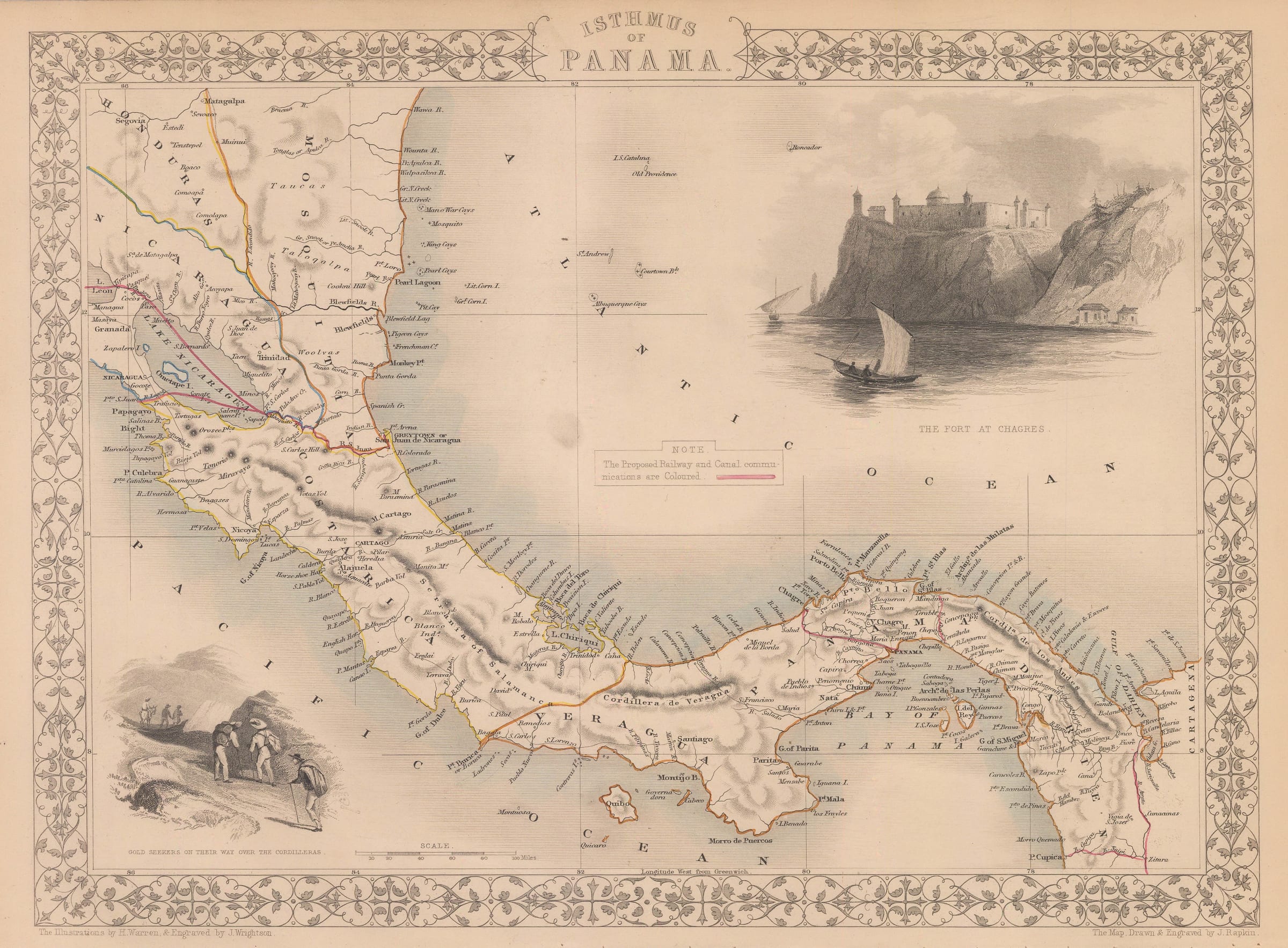 John Tallis, Panama & Costa Rica, 1851 | The Map House