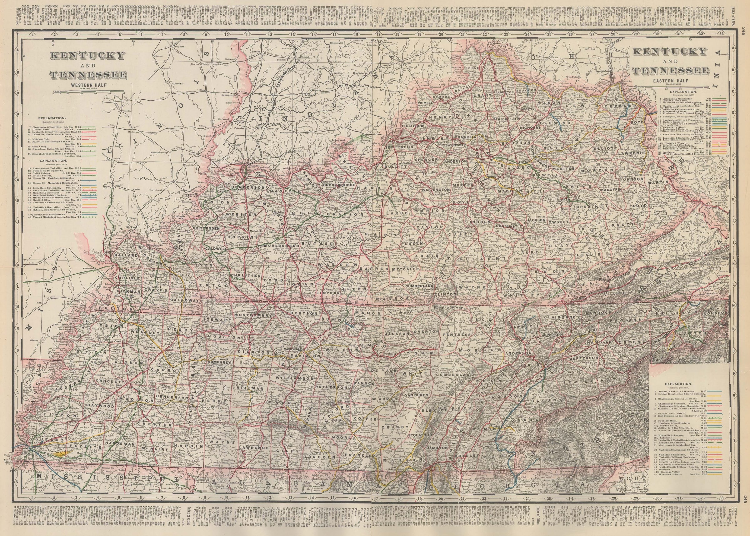 George Cram, Kentucky and Tennessee, 1897 | The Map House