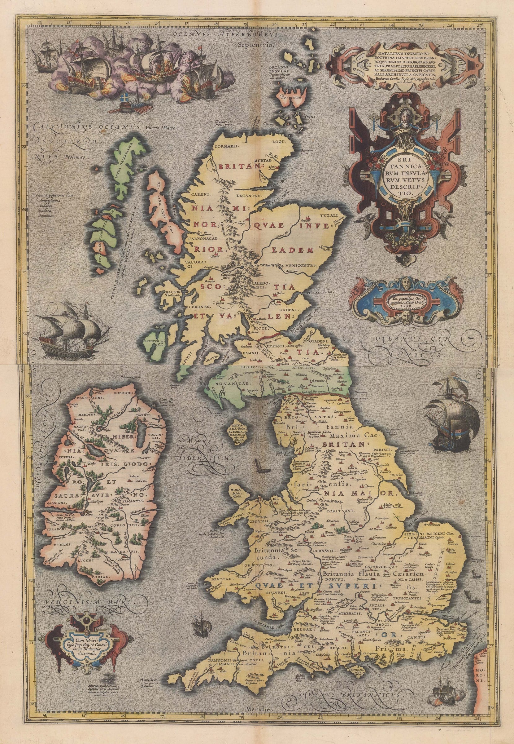 Abraham Ortelius, Ortelius's Rare 2-Sheet Map of Britain, 1590 | The ...