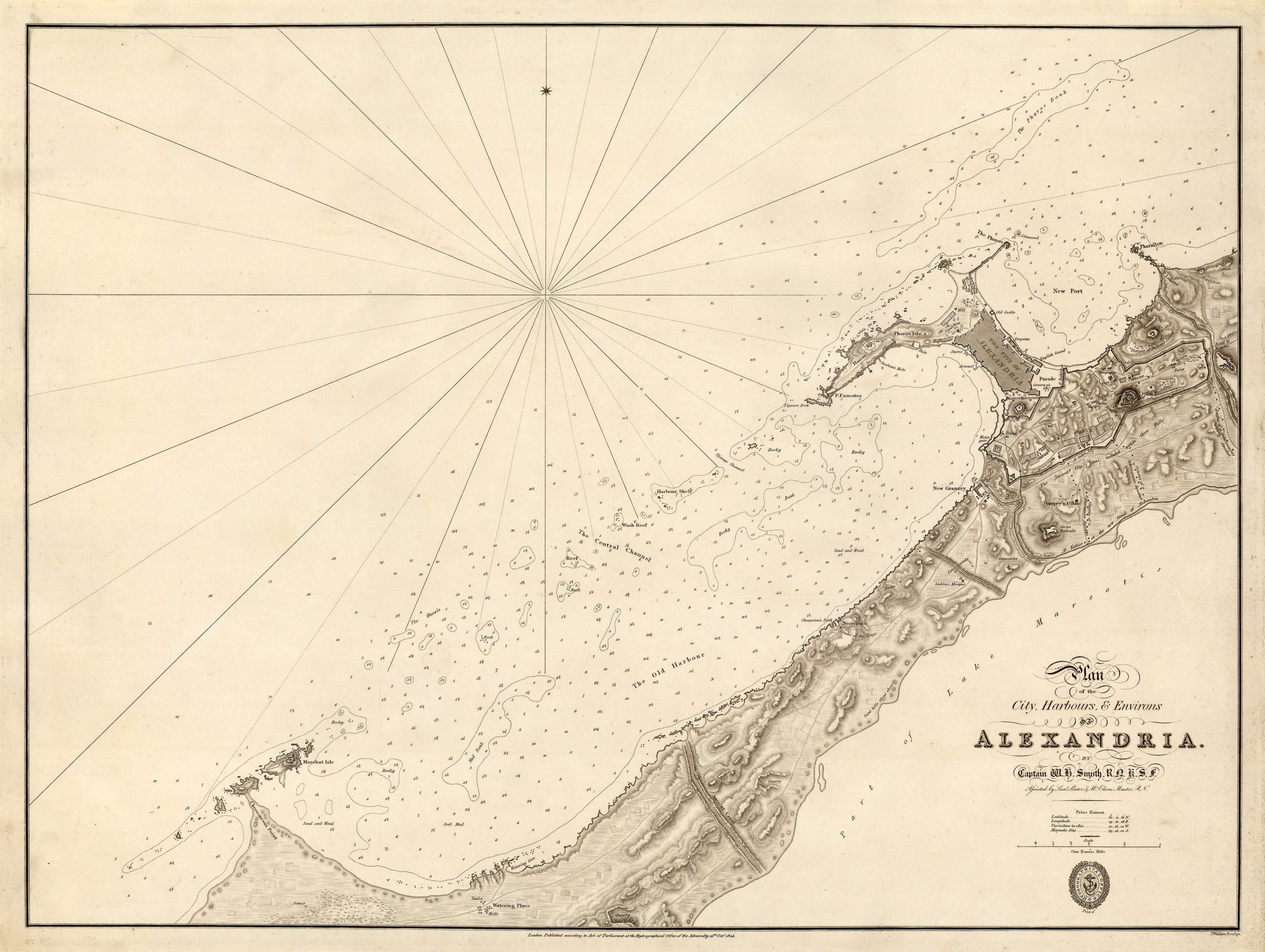 British Admiralty, Plan of the City, Harbours, & Environs of Alexandria ...
