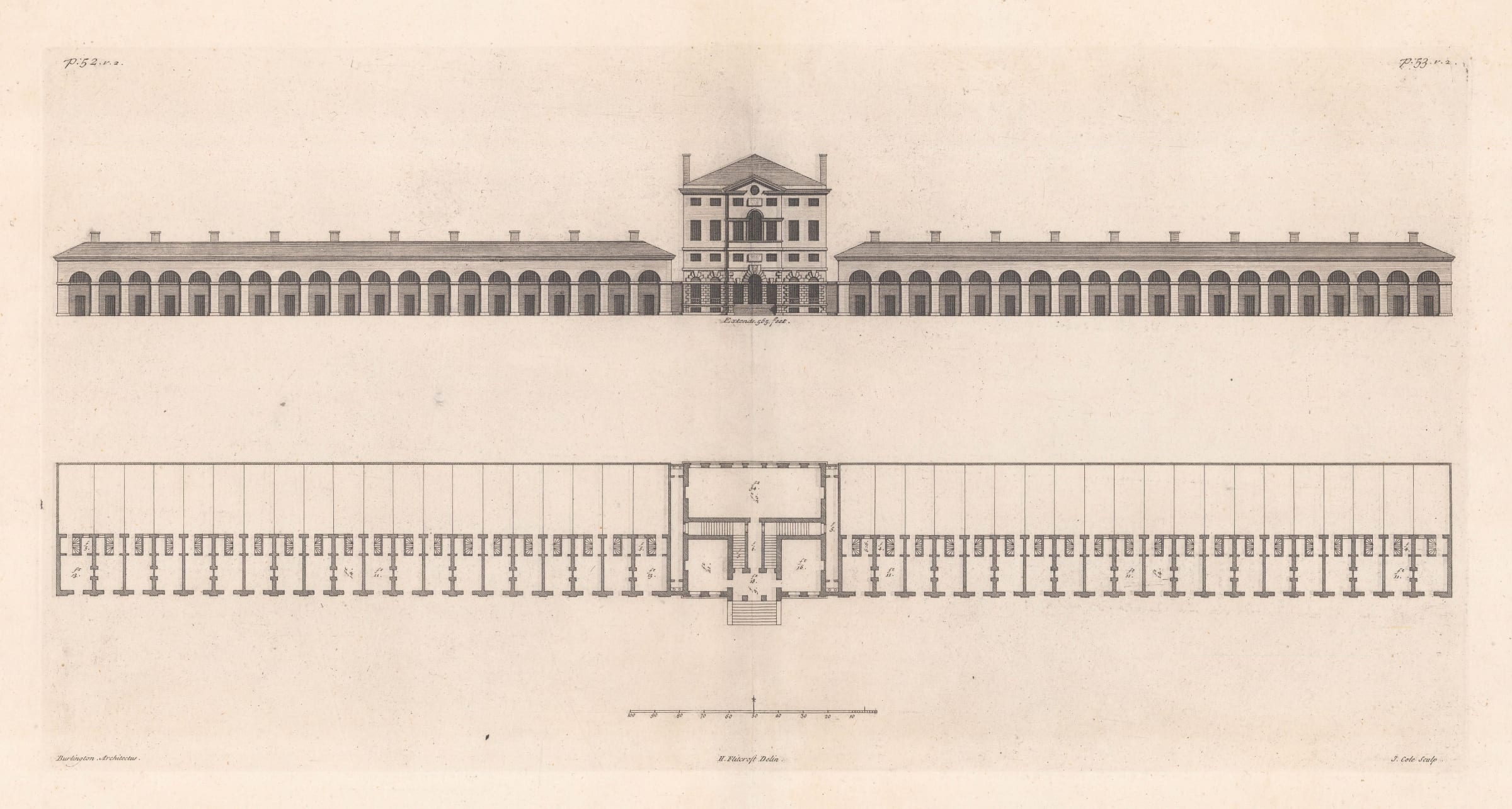 Colen Campbell, Architecture - Architectural Elevation, 1720 c. | The ...