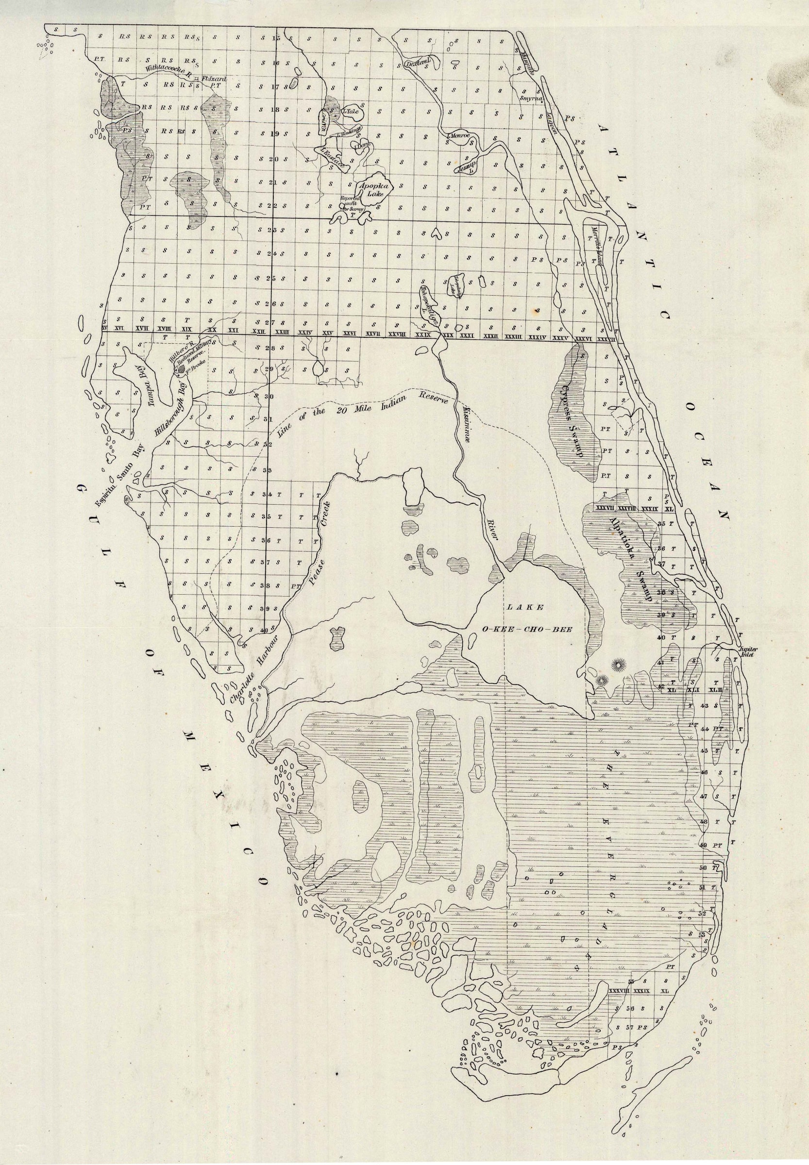 General Land Office (GLO), South Florida, 1850 | The Map House