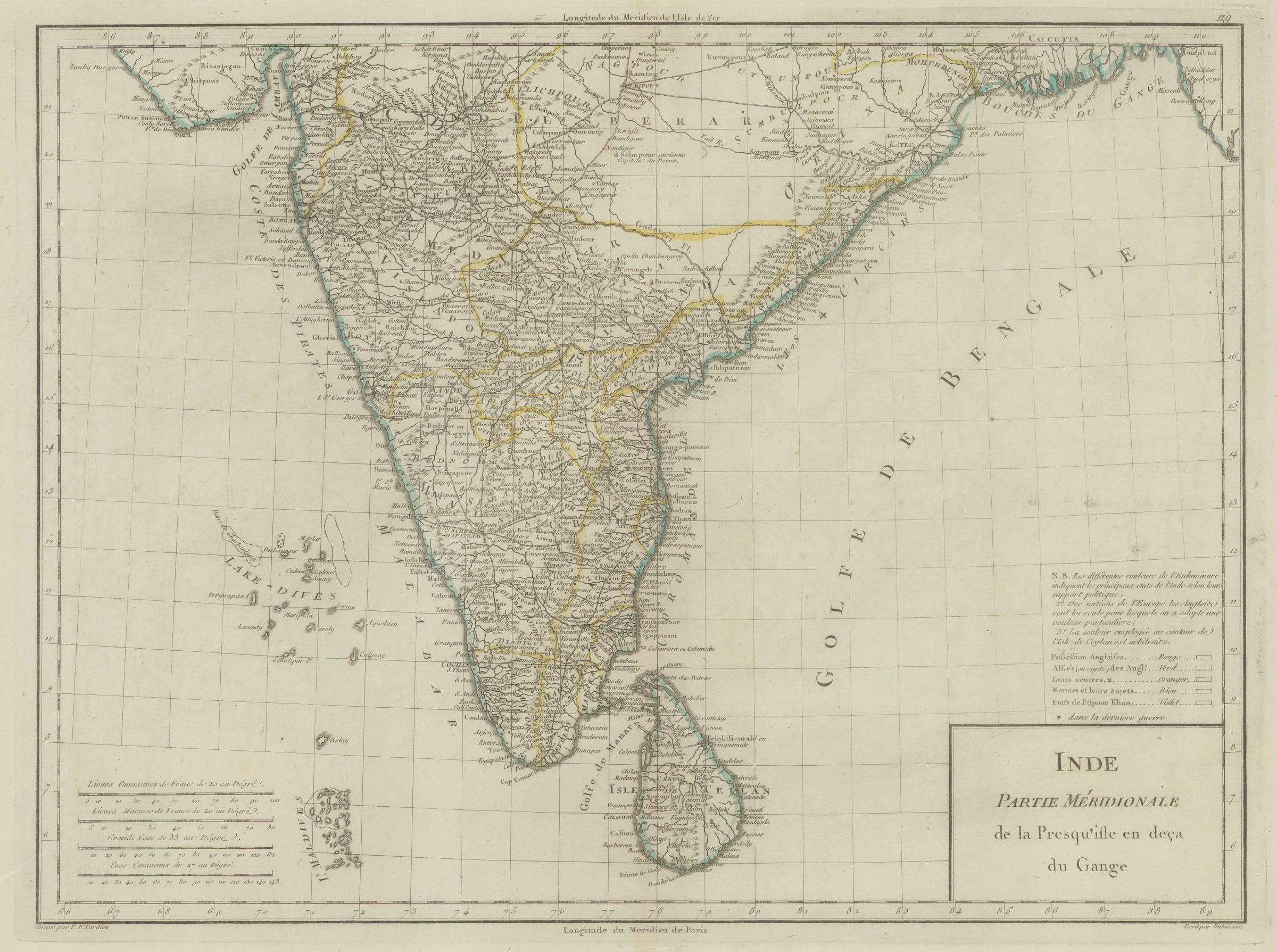Pierre Tardieu, Southern India and Sri Lanka (Ceylon), 1798 | The Map House