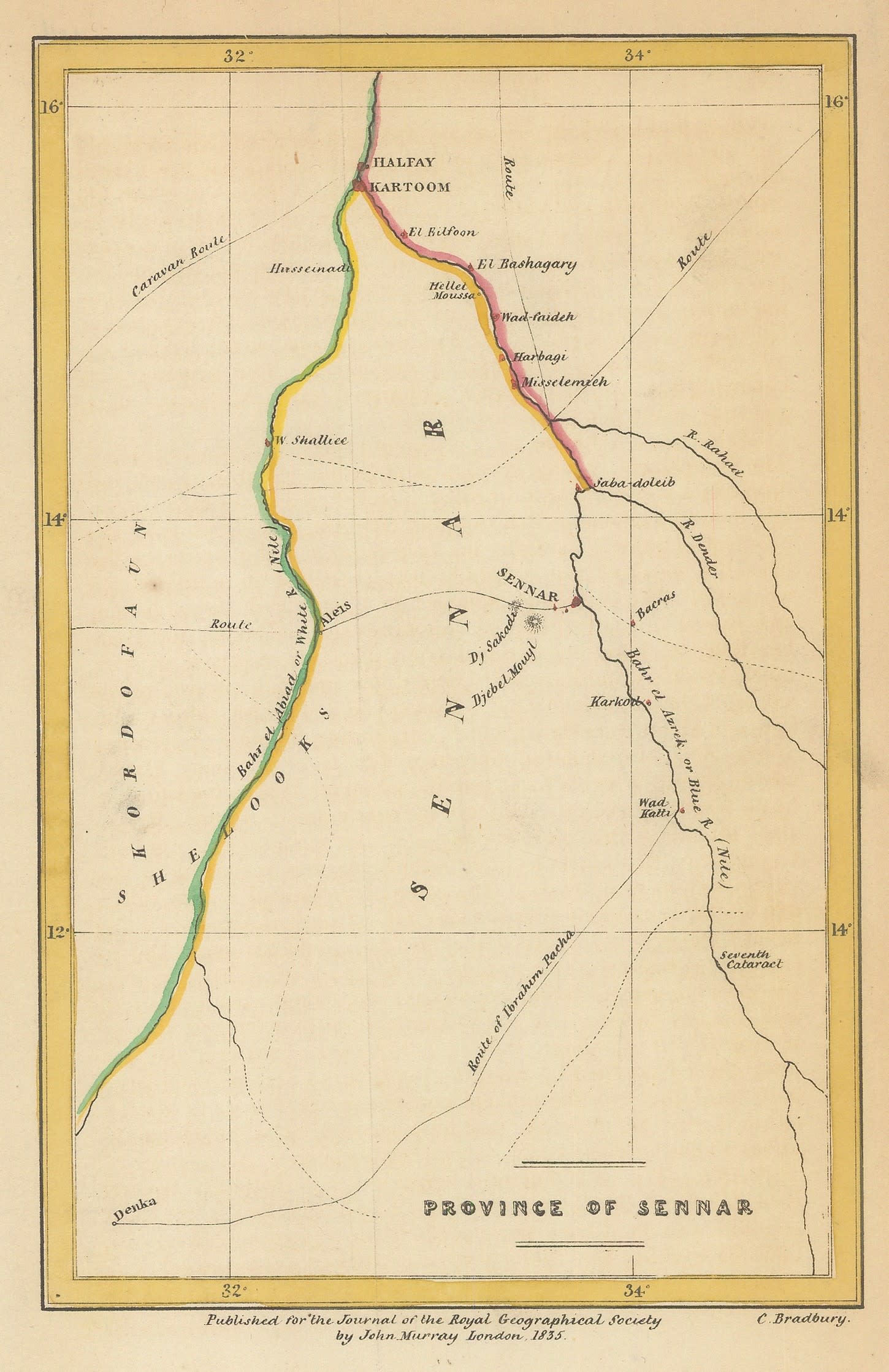 Royal Geographical Society (RGS), Sennar State, Sudan, 1835 | The Map House