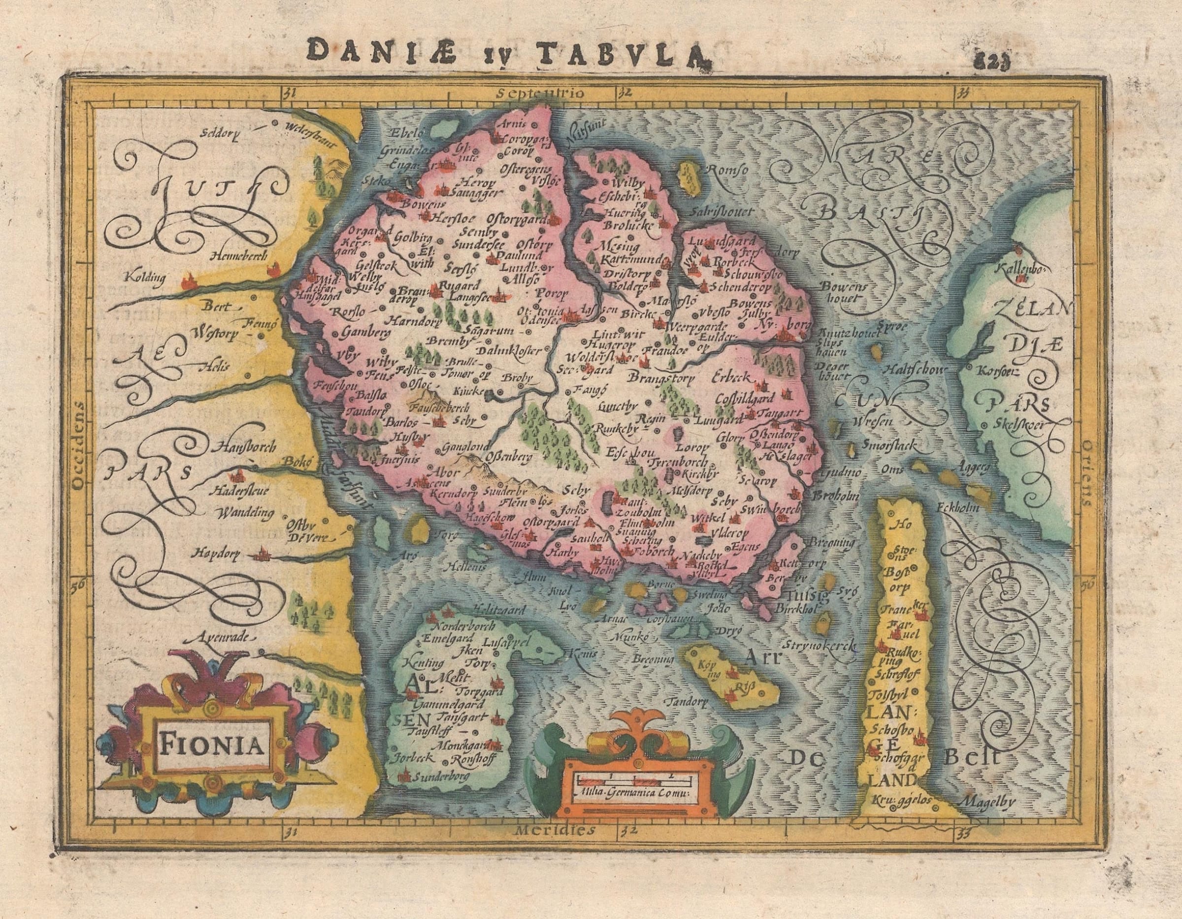 Mercator Hondius, Fyn (Funen), 1621 | The Map House