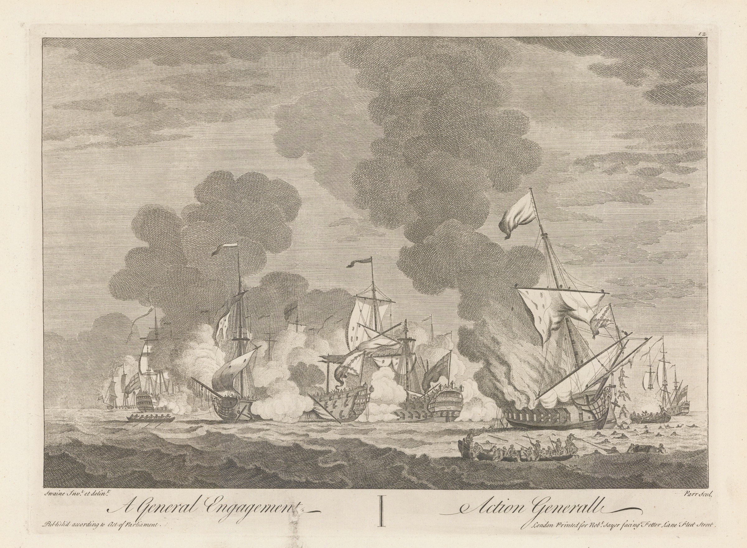 Robert Sayer, Ships - General Engagement, 1774 | The Map House