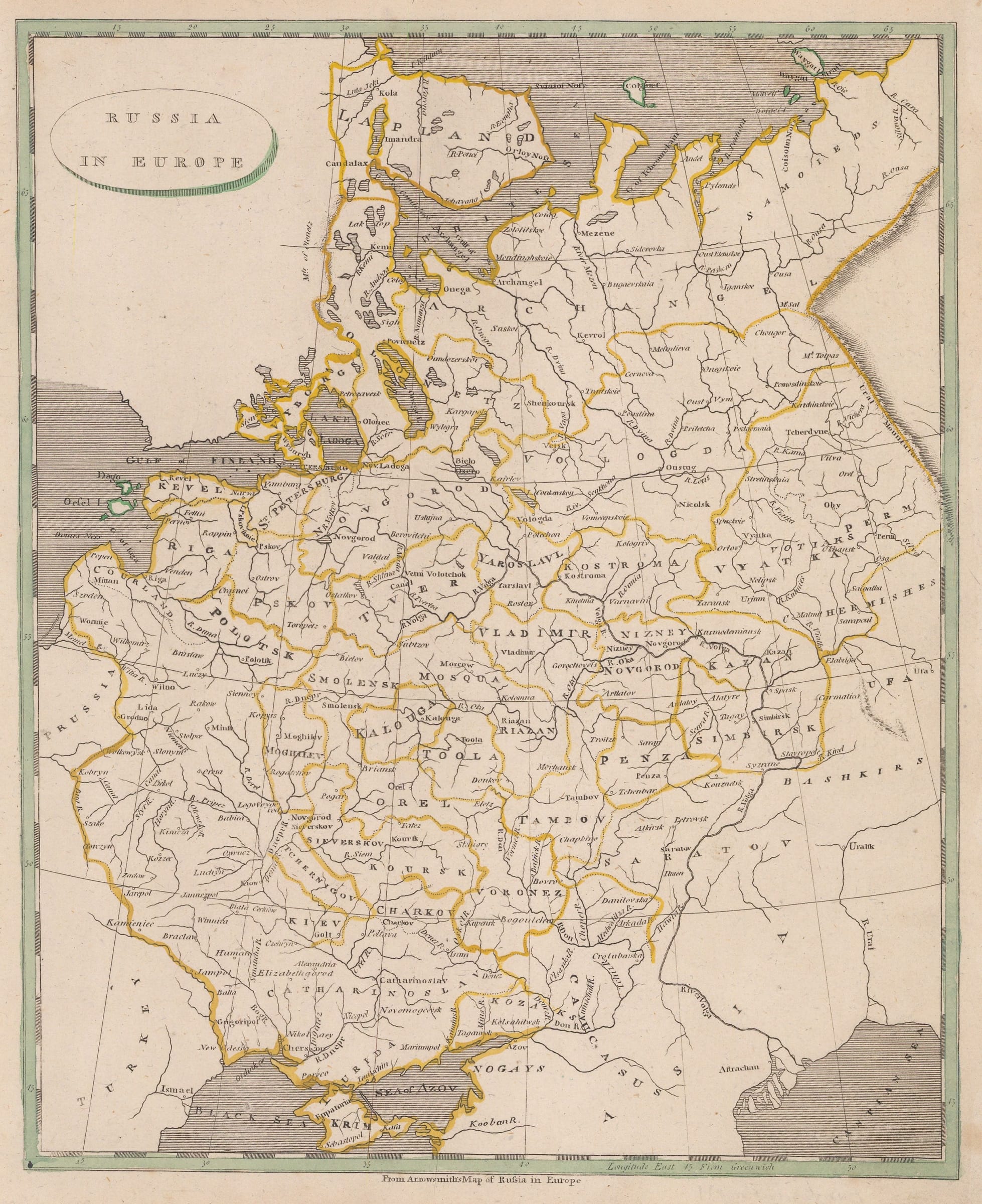 Thomas and Andrews, Russia in Europe, 1805 | The Map House