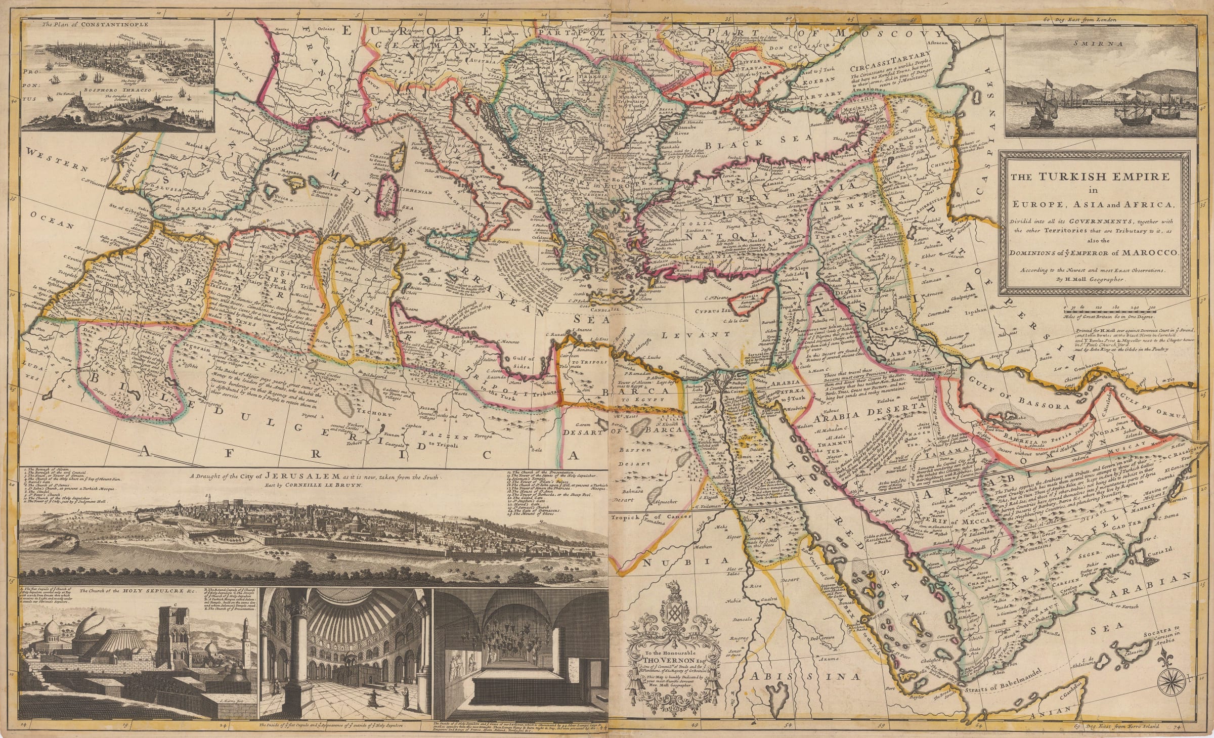 Herman Moll, The Turkish Empire in Europe, Asia and Africa, 1730 c ...