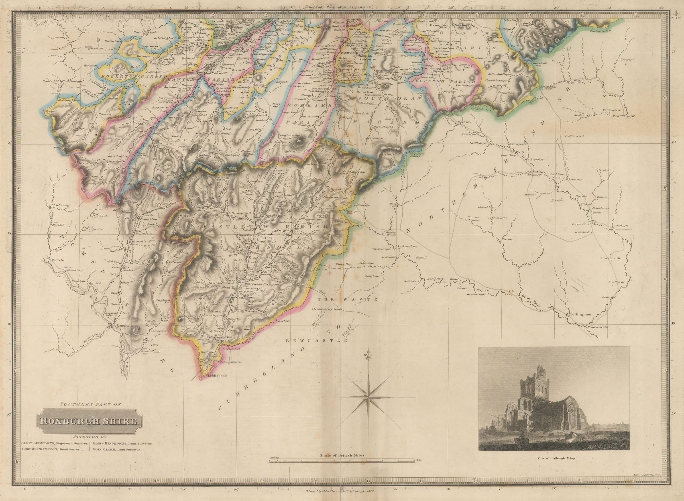 John Thomson, Roxburgh Shire (South Sheet), 1822 | The Map House