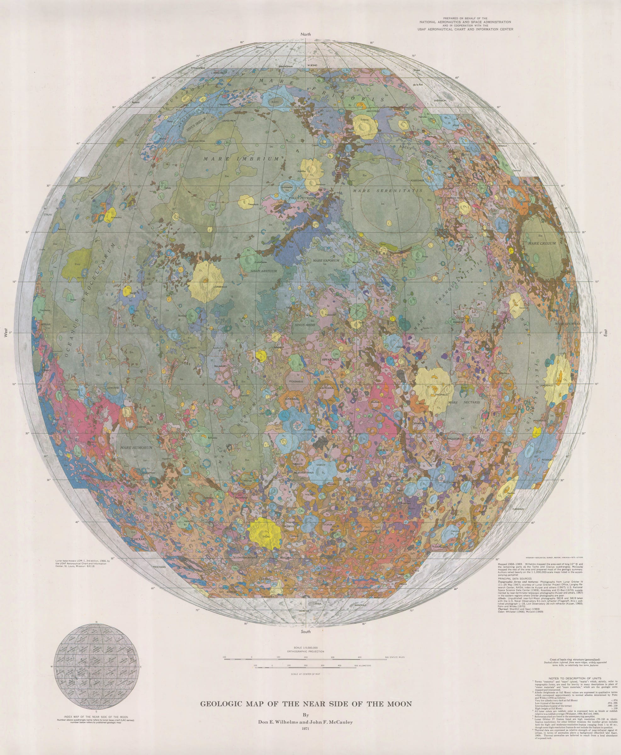 United States Geological Survey (USGS), Geologic Map of the Moon, 1971 ...