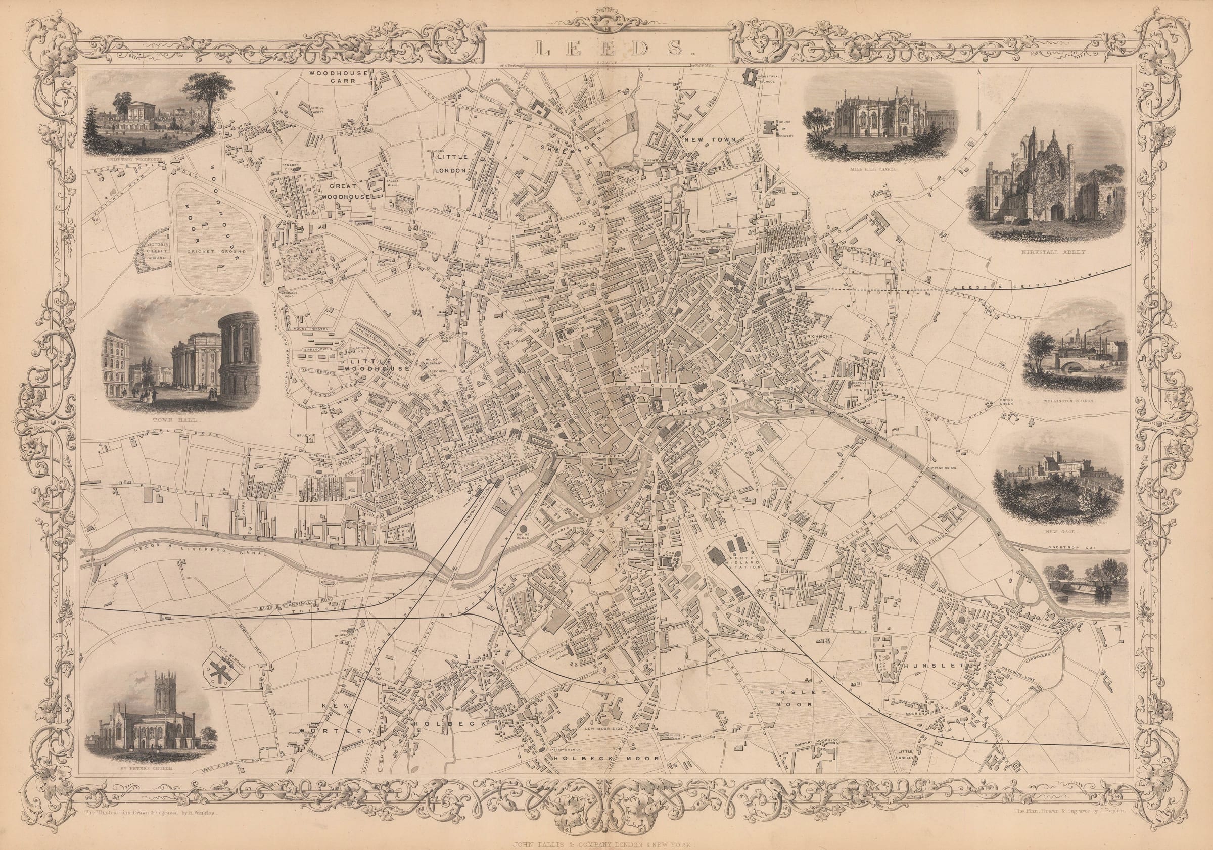 John Tallis, Leeds, 1851 | The Map House