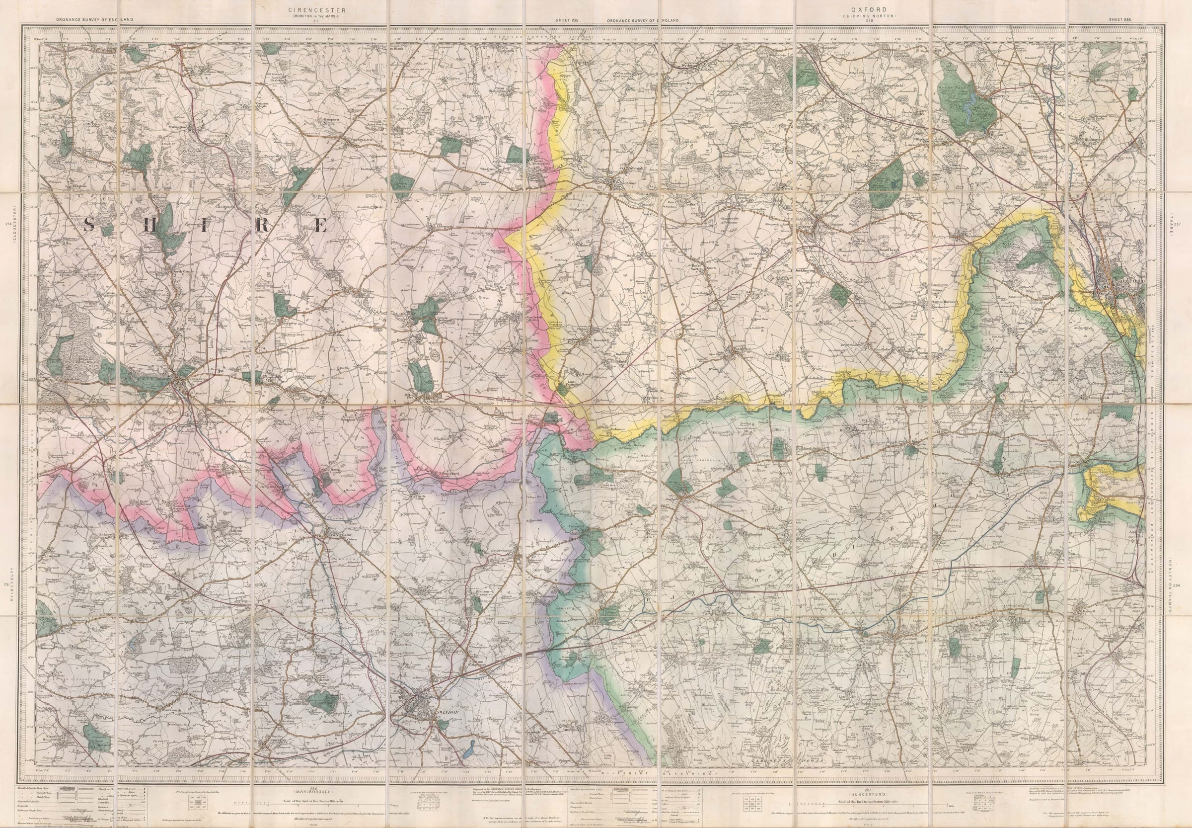 Ordnance Survey, The Country around Faringdon, 1895 | The Map House